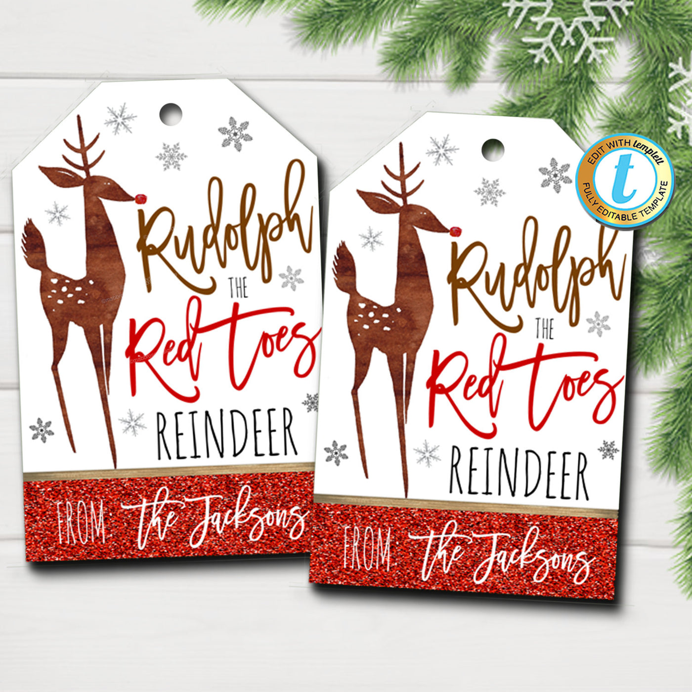 Christmas Gift Tags Rudolph | TidyLady Printables