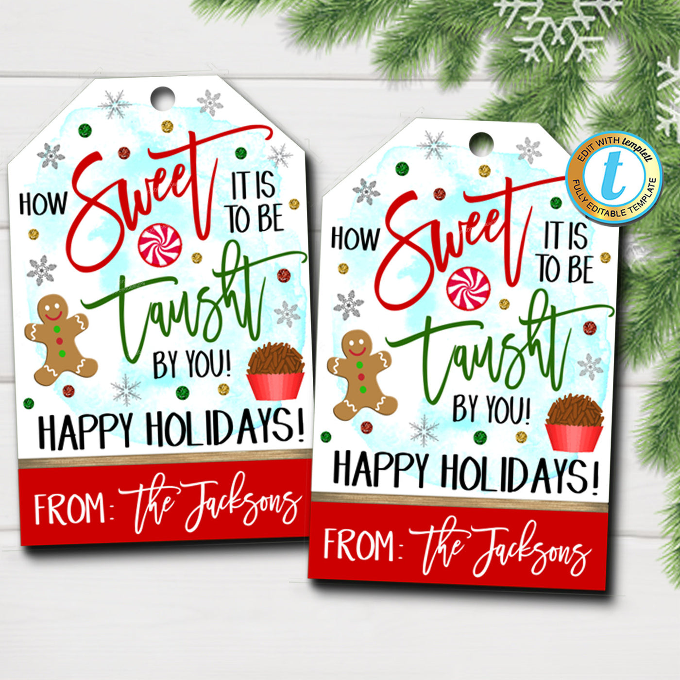 Christmas Teacher Gift Tags | TidyLady Printables