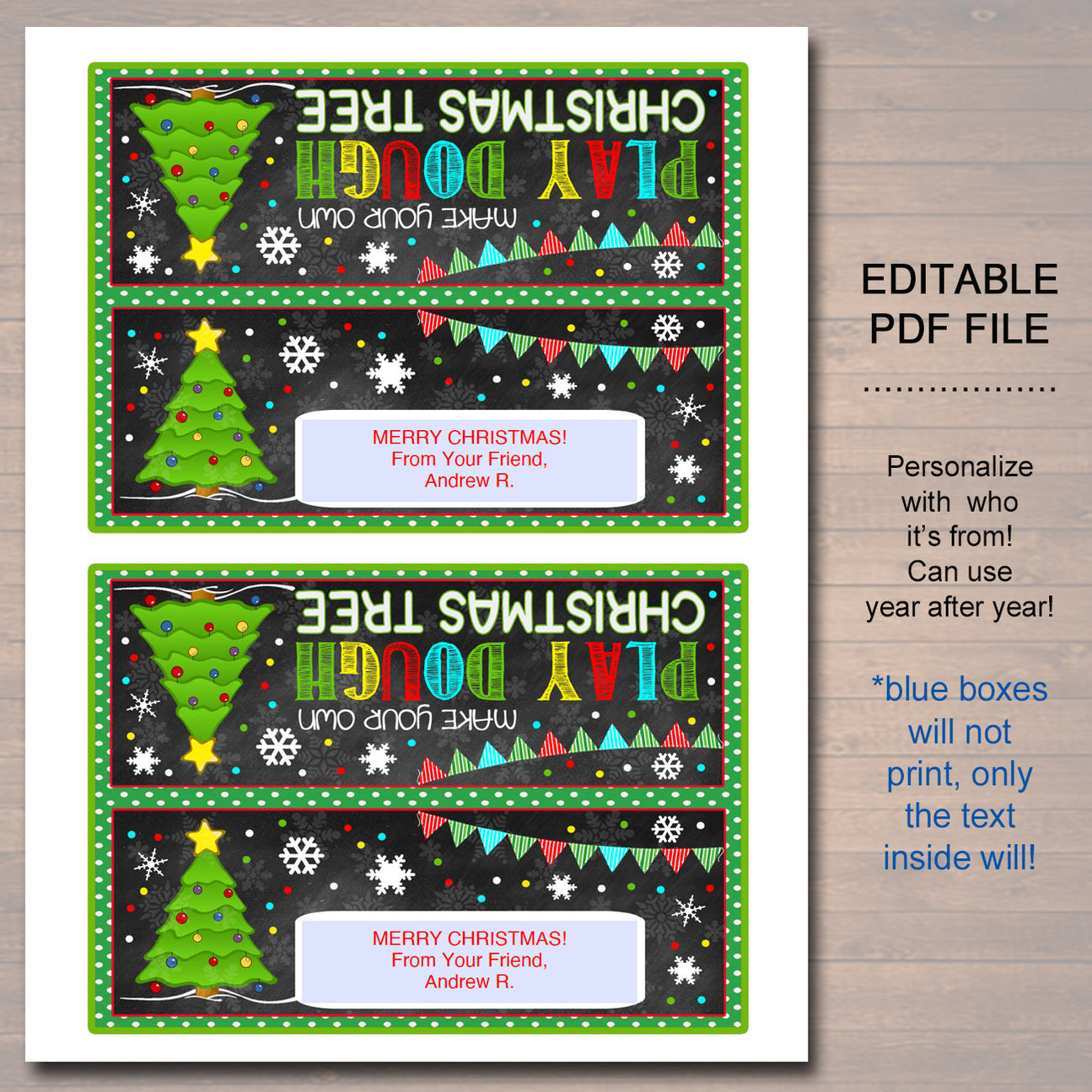 Make Your Own Playdough Christmas Tree Bag Toppers — TidyLady Printables