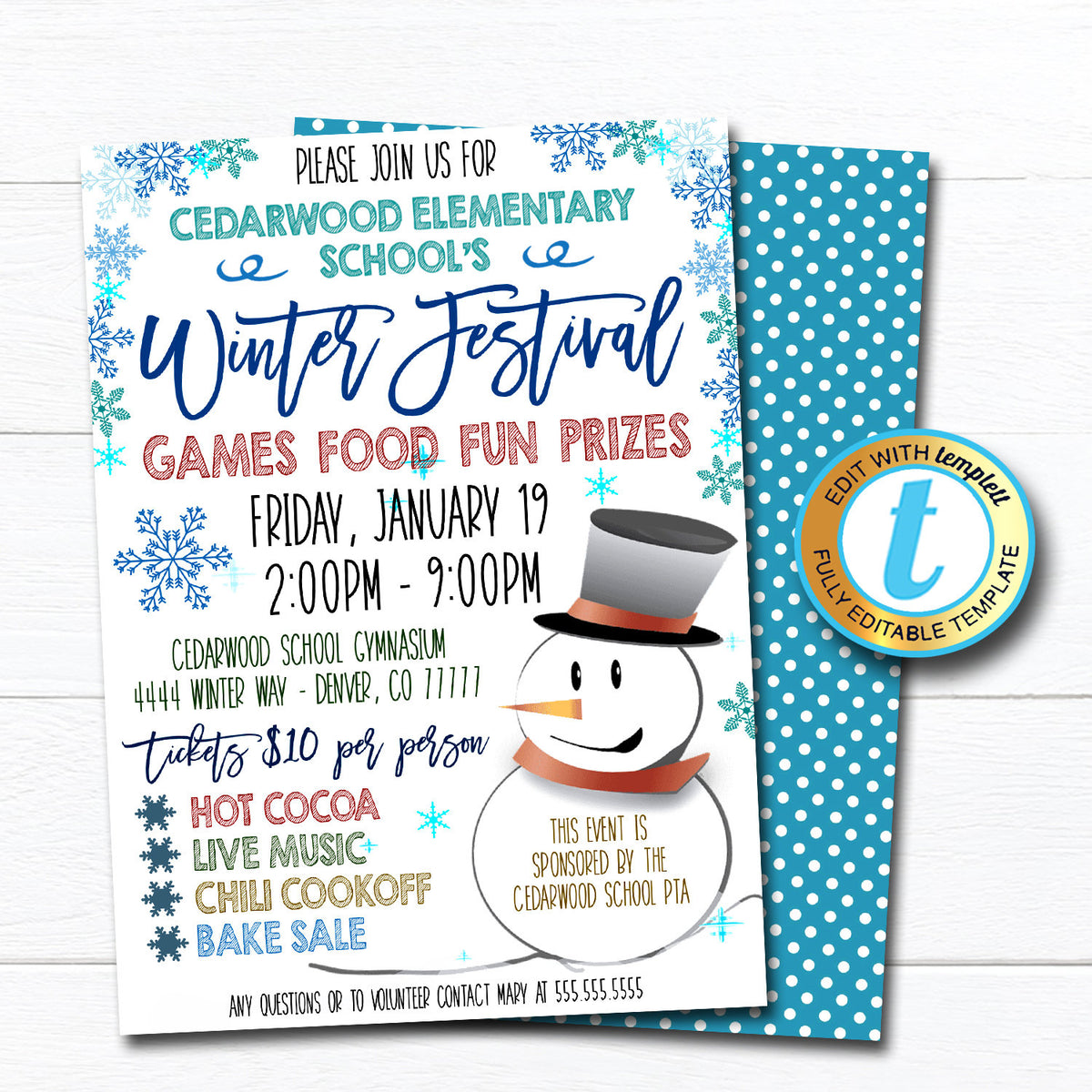School Winter Festival Flyer | TidyLady Printables