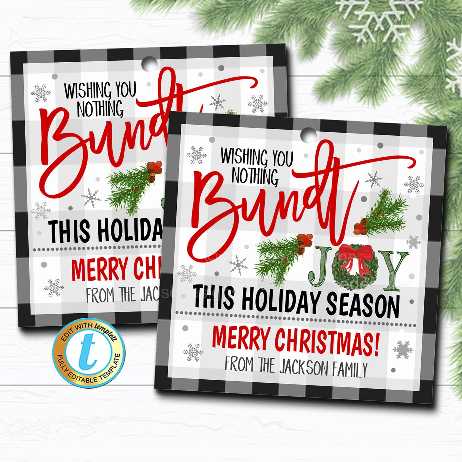 Christmas Bundt Cake Gift Tag | TidyLady Printables