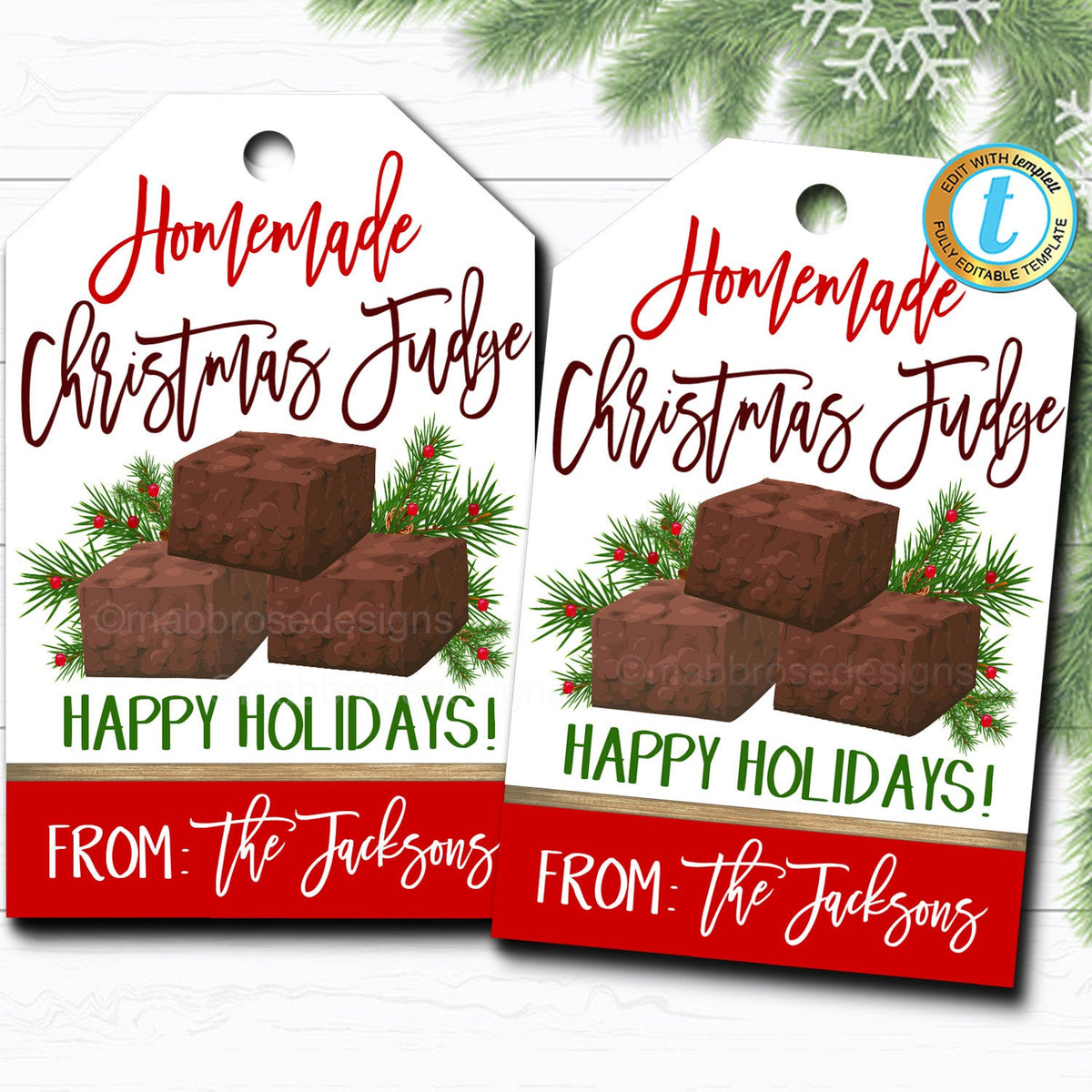 Christmas Fudge Gift Tags | TidyLady Printables