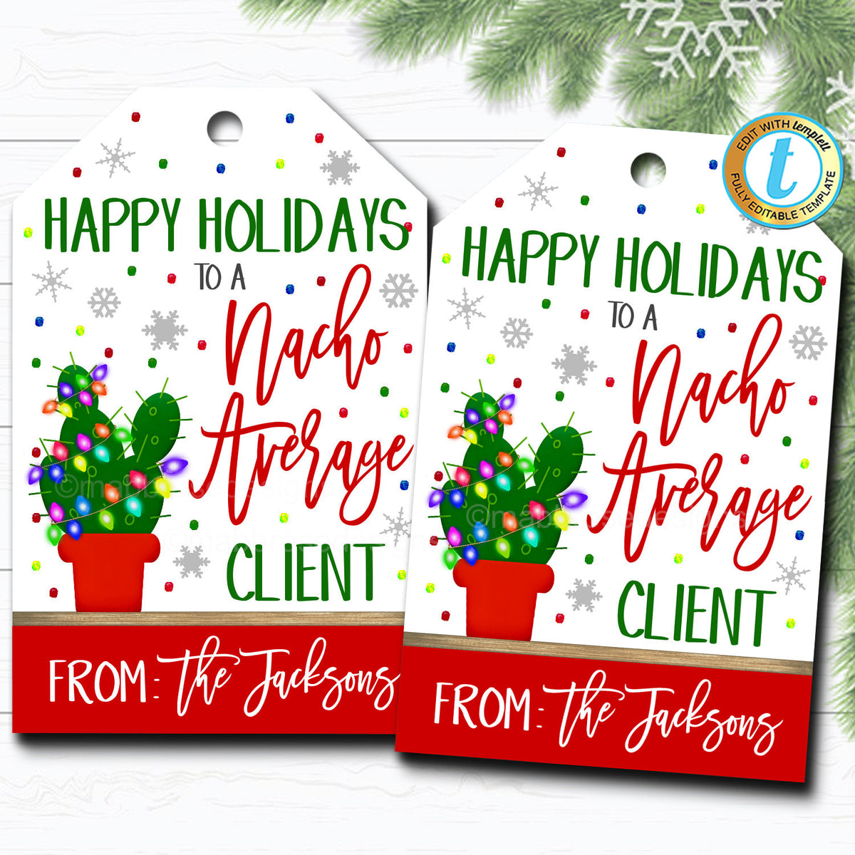 Nacho Average Client Holiday Gift Tag | TidyLady Printables
