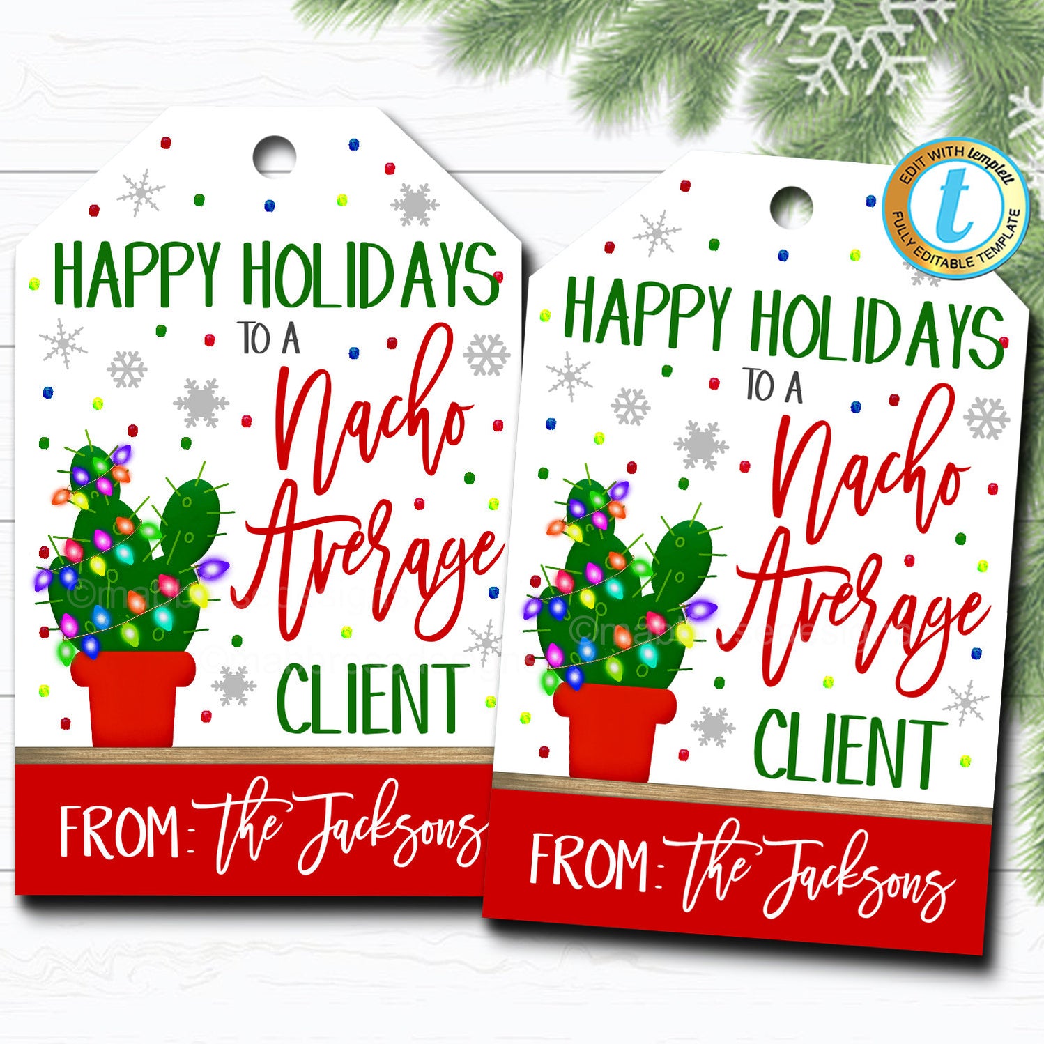 Nacho Average Client Holiday Gift Tag | TidyLady Printables