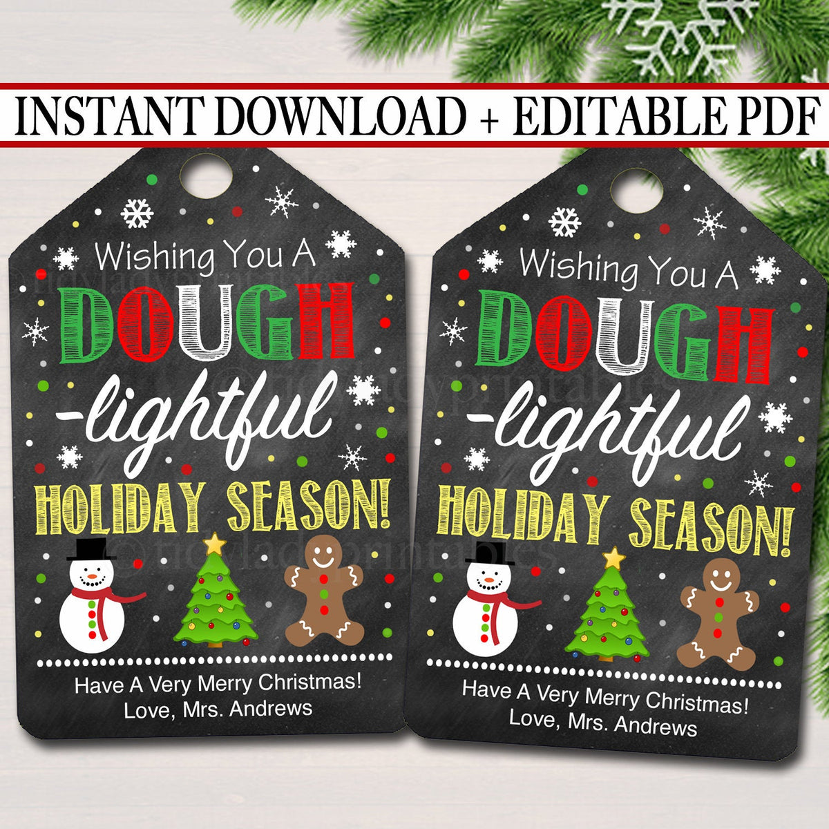 Christmas Donut Gift Tag | TidyLady Printables