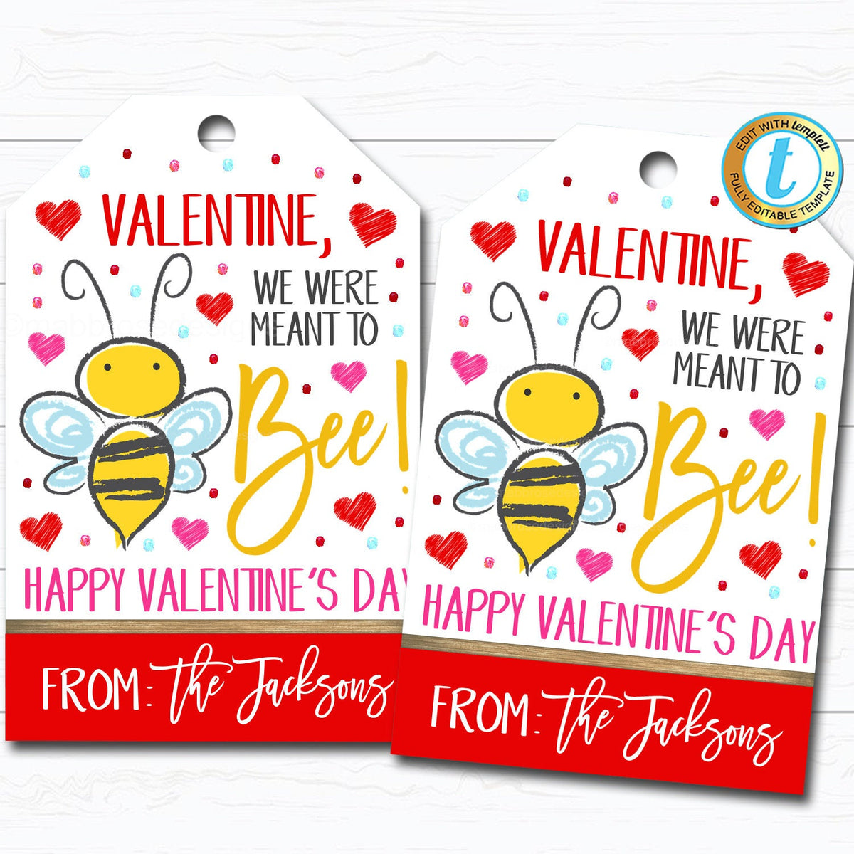 Valentine's Day Bee Gift Tags | TidyLady Printables