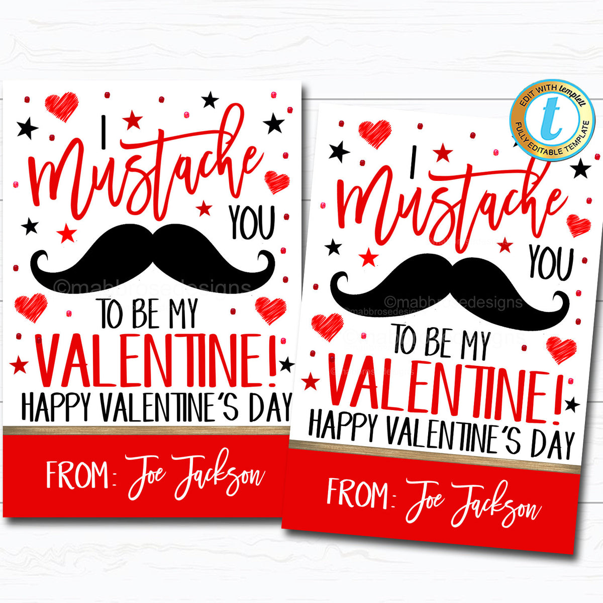 Mustache Valentine's Day Gift Tag | TidyLady Printables