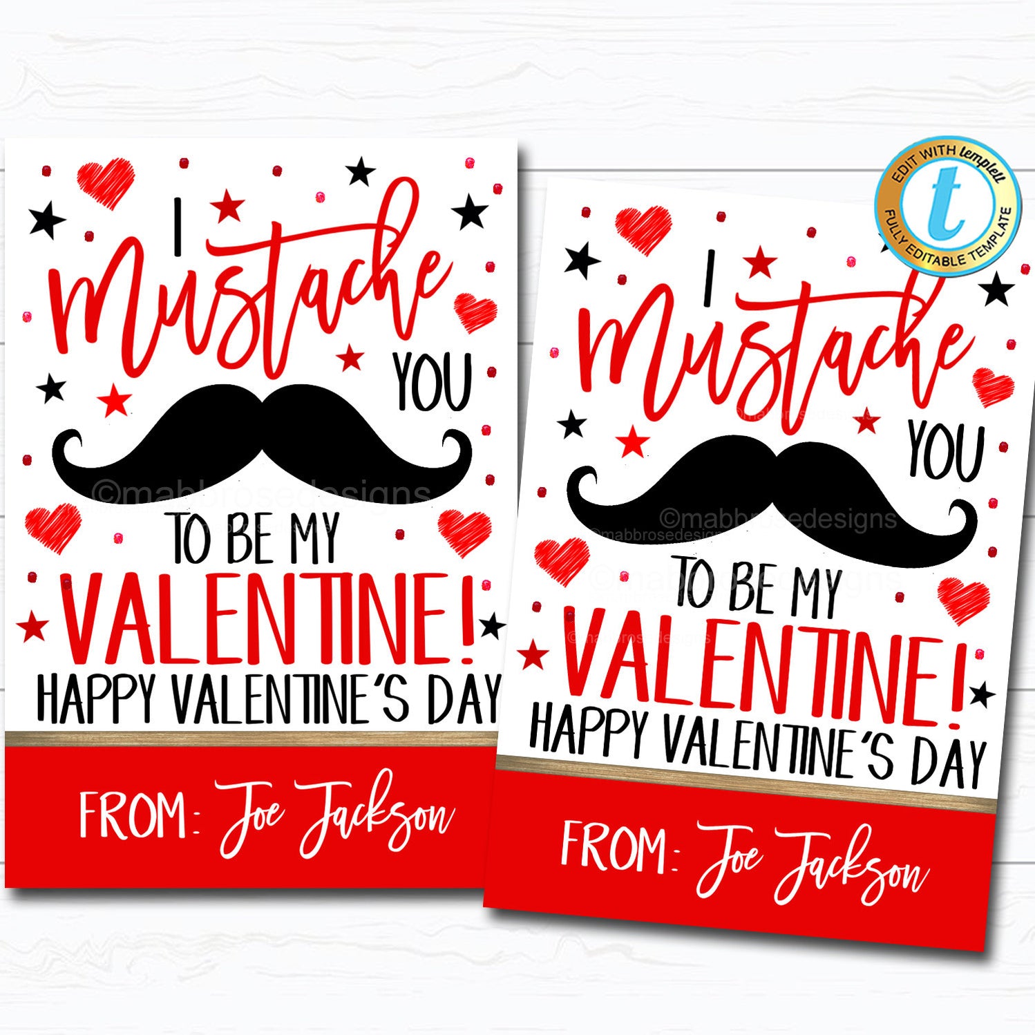Mustache Valentine's Day Gift Tag | TidyLady Printables