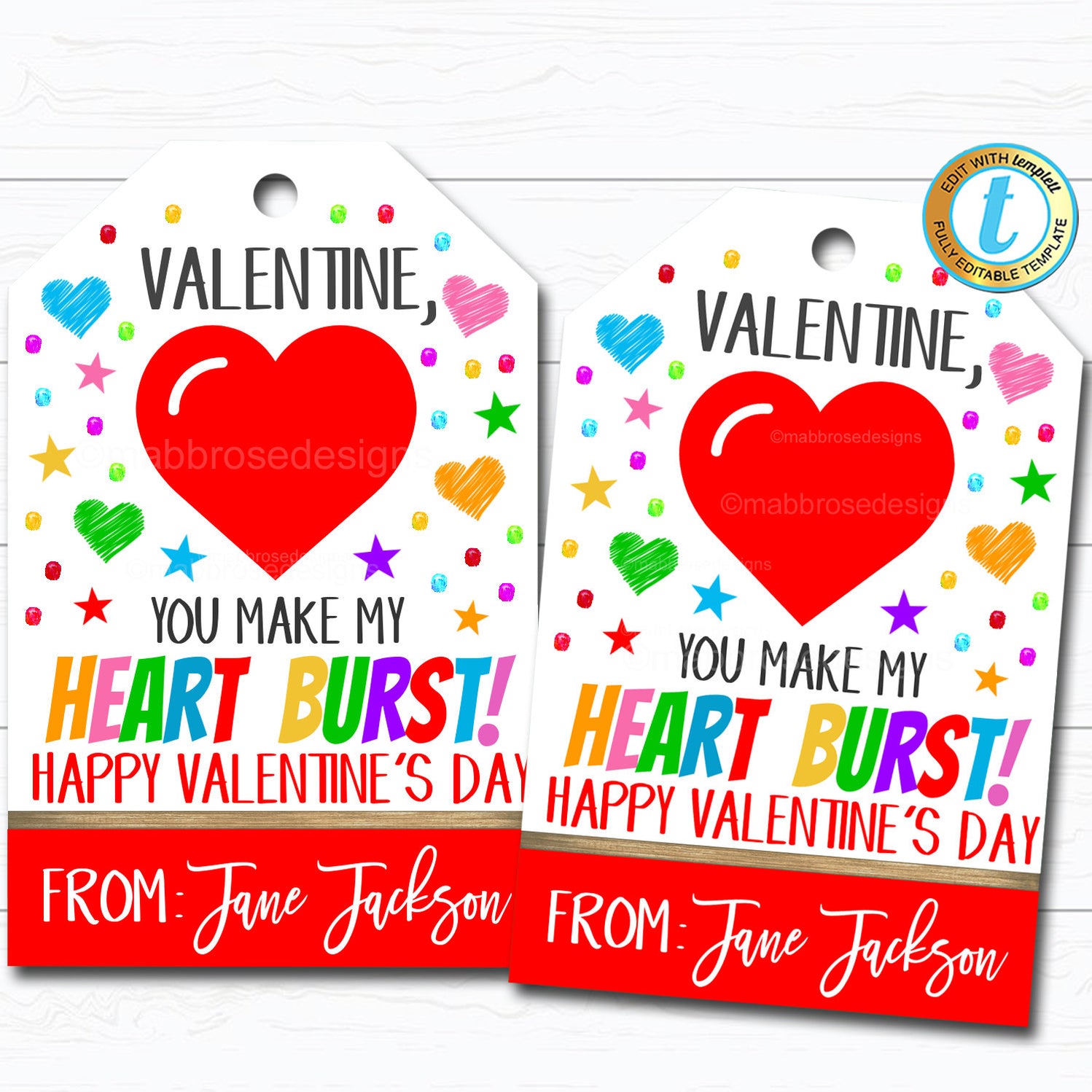 Valentine Candy Gift Tag | TidyLady Printables