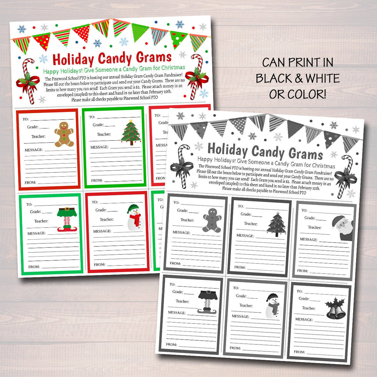 Christmas Candy Gram Flyer | TidyLady Printables