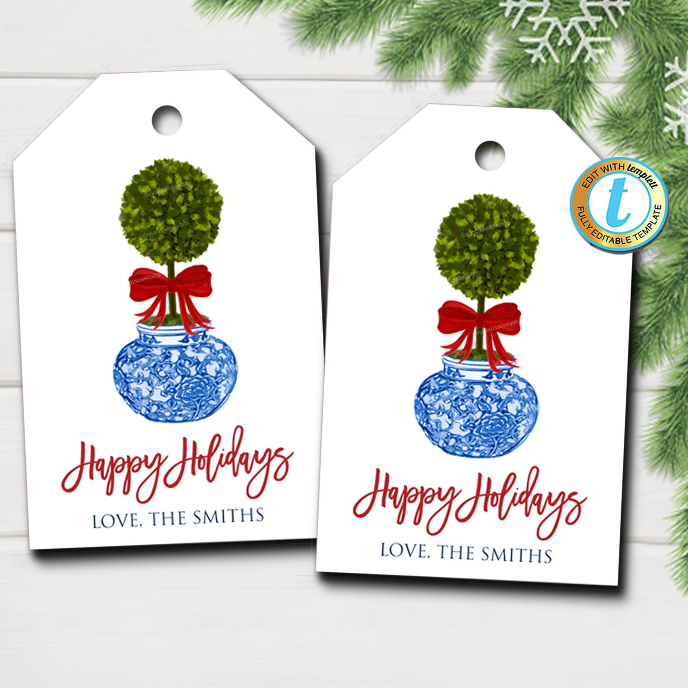 Christmas Ginger Jar Gift Tags | TidyLady Printables