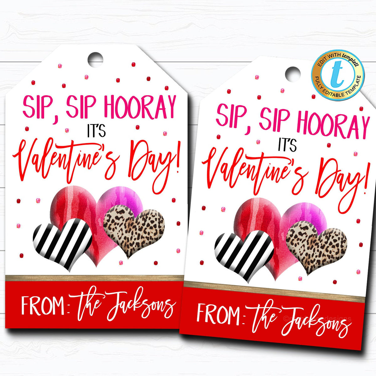 Valentine Gift Tags - Sip Sip Hooray | TidyLady Printables