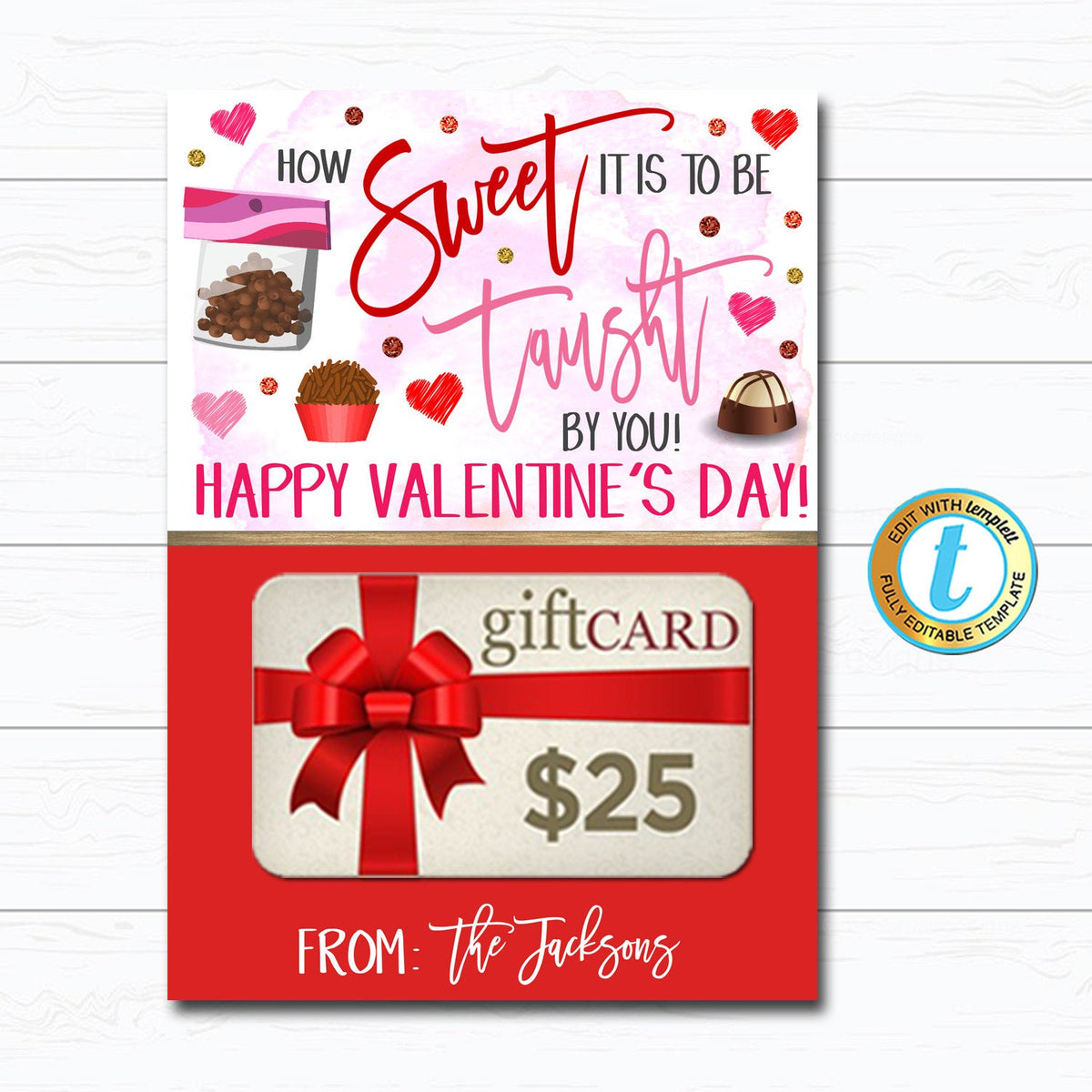 Valentine Teacher Gift Card Holder | TidyLady Printables