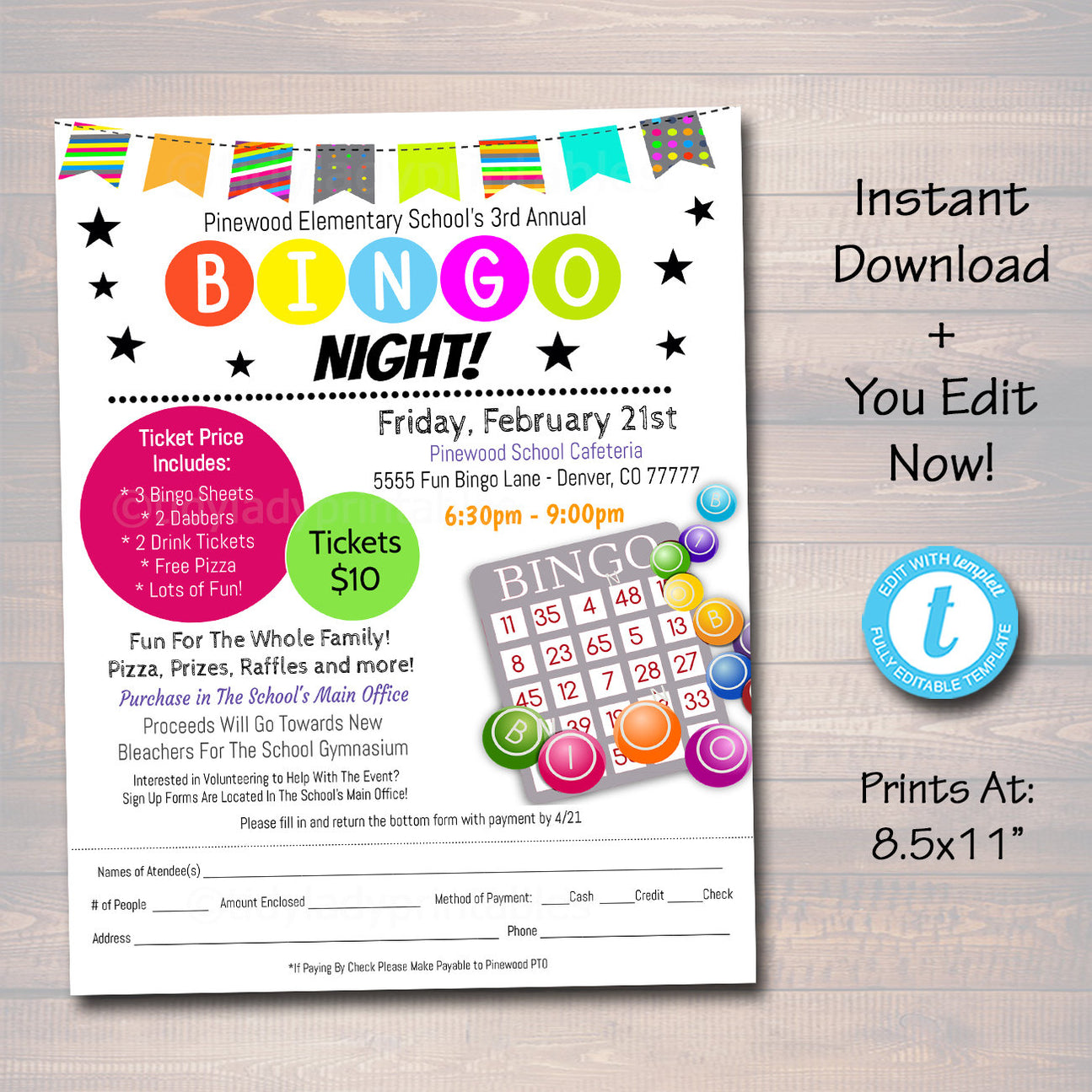 Bingo Night Flyer Invite | TidyLady Printables