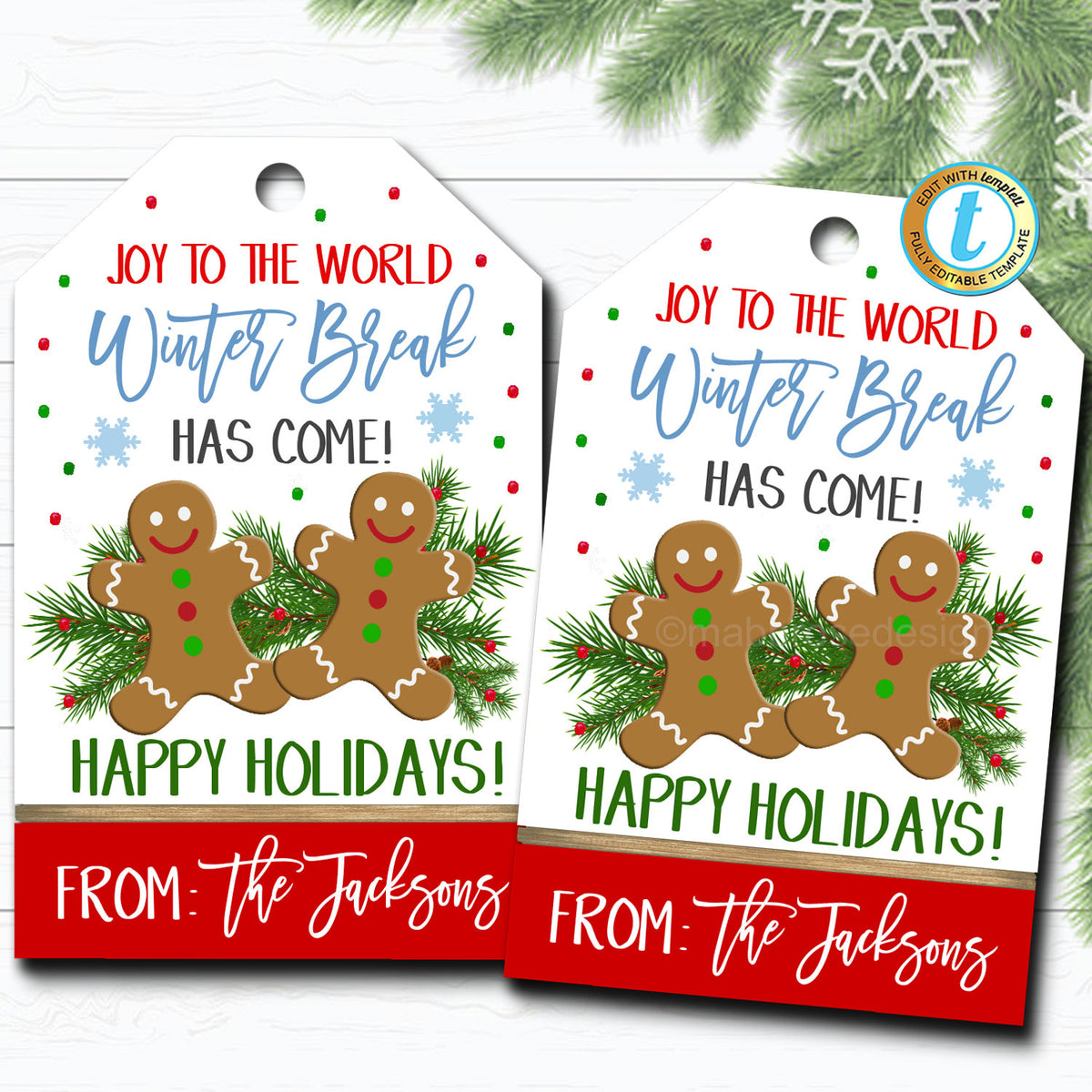 Christmas Break Teacher Gift Tag | TidyLady Printables