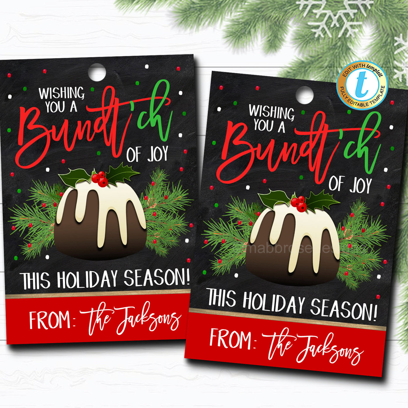 Christmas Bundt Cake Gift Tag | TidyLady Printables