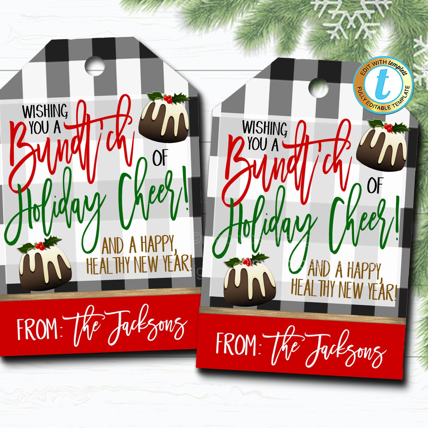 Christmas Bundt Cake Gift Tag | TidyLady Printables