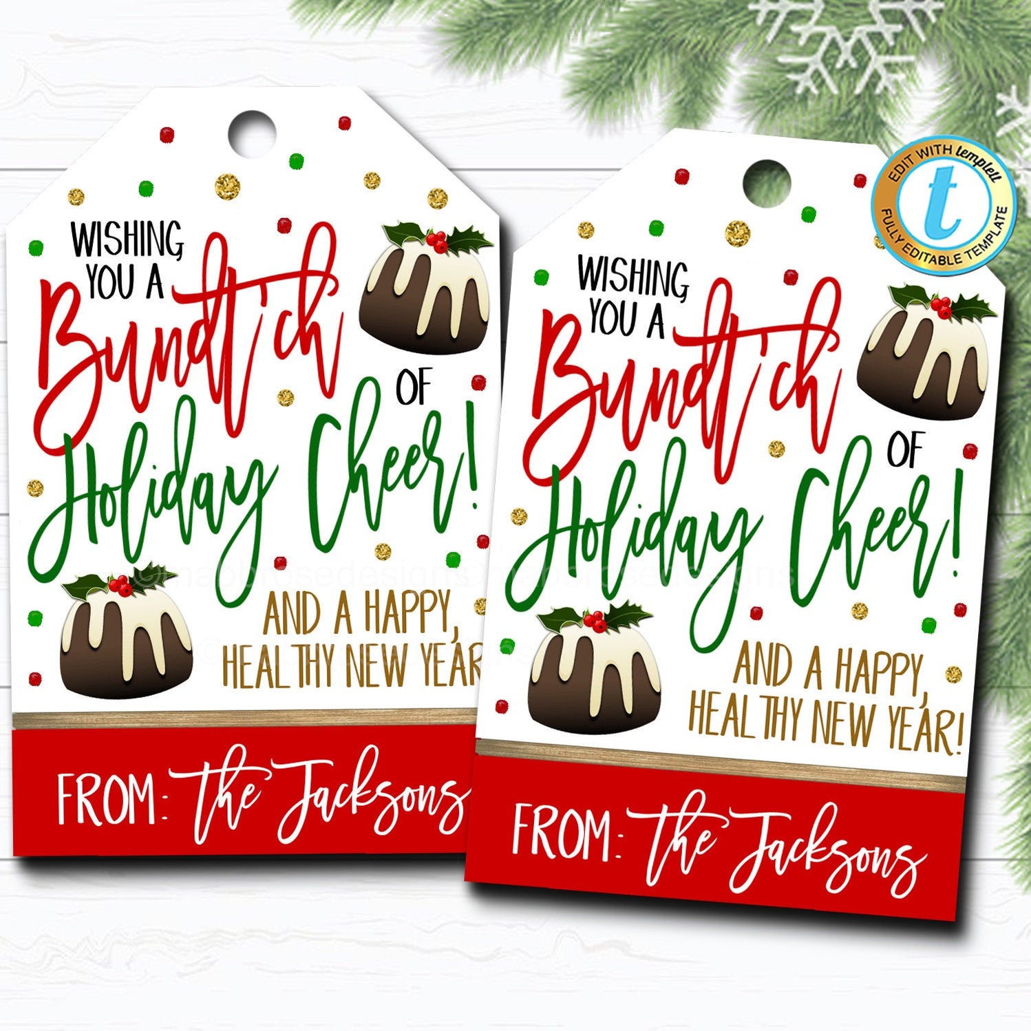 Christmas Bundt Cake Gift Tag | TidyLady Printables
