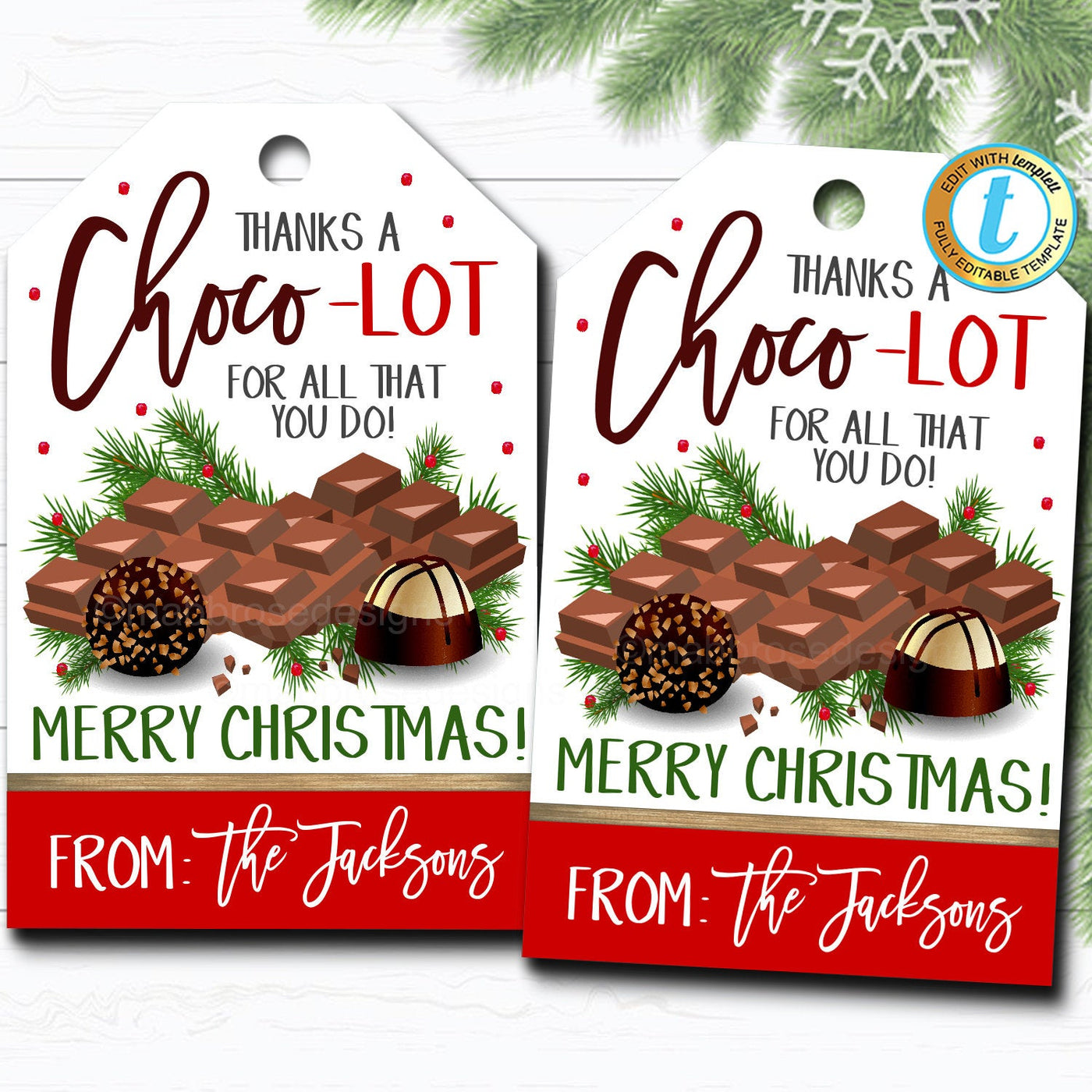 Christmas Chocolate Gift Tag | TidyLady Printables