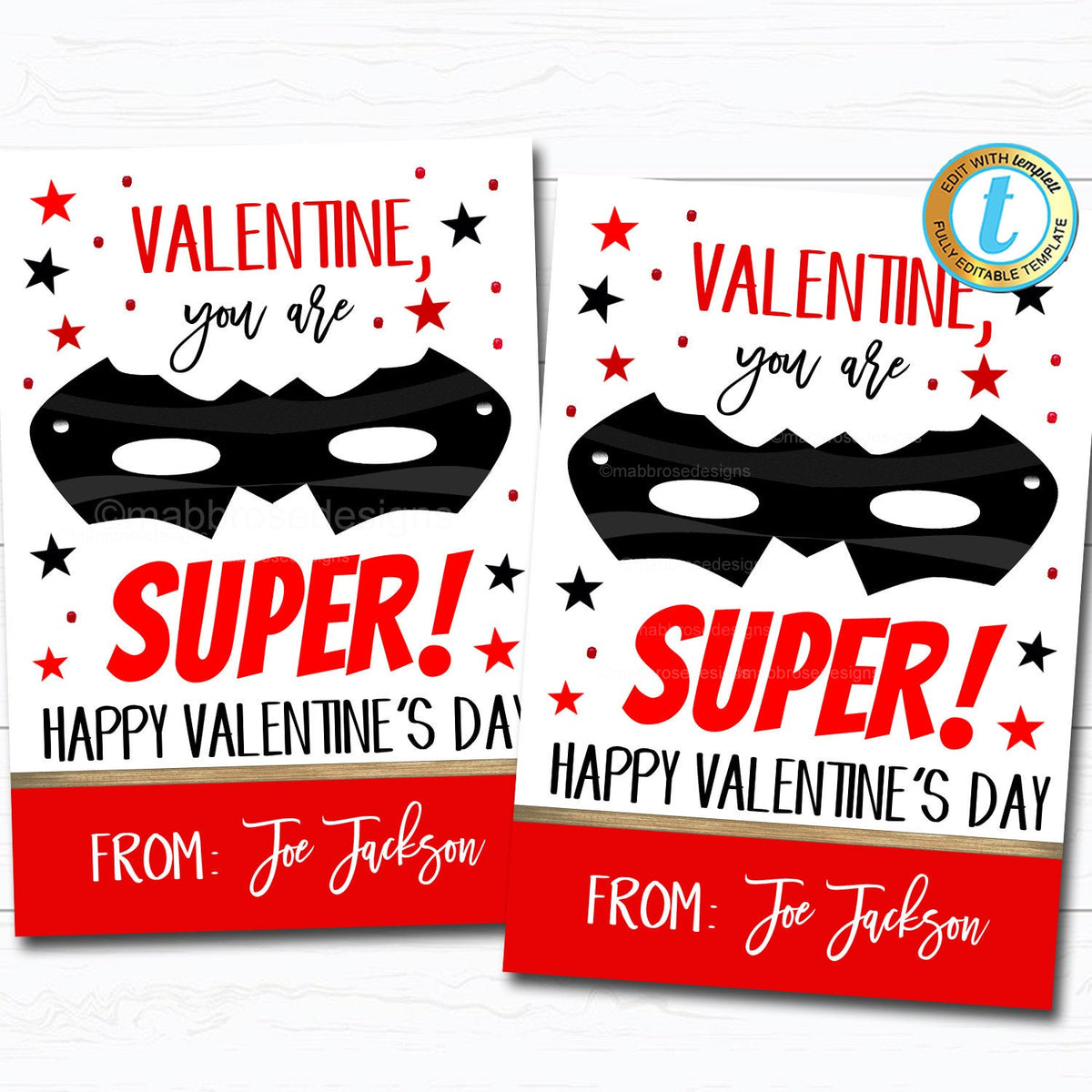 Superhero Valentine's Day Gift Tag | TidyLady Printables