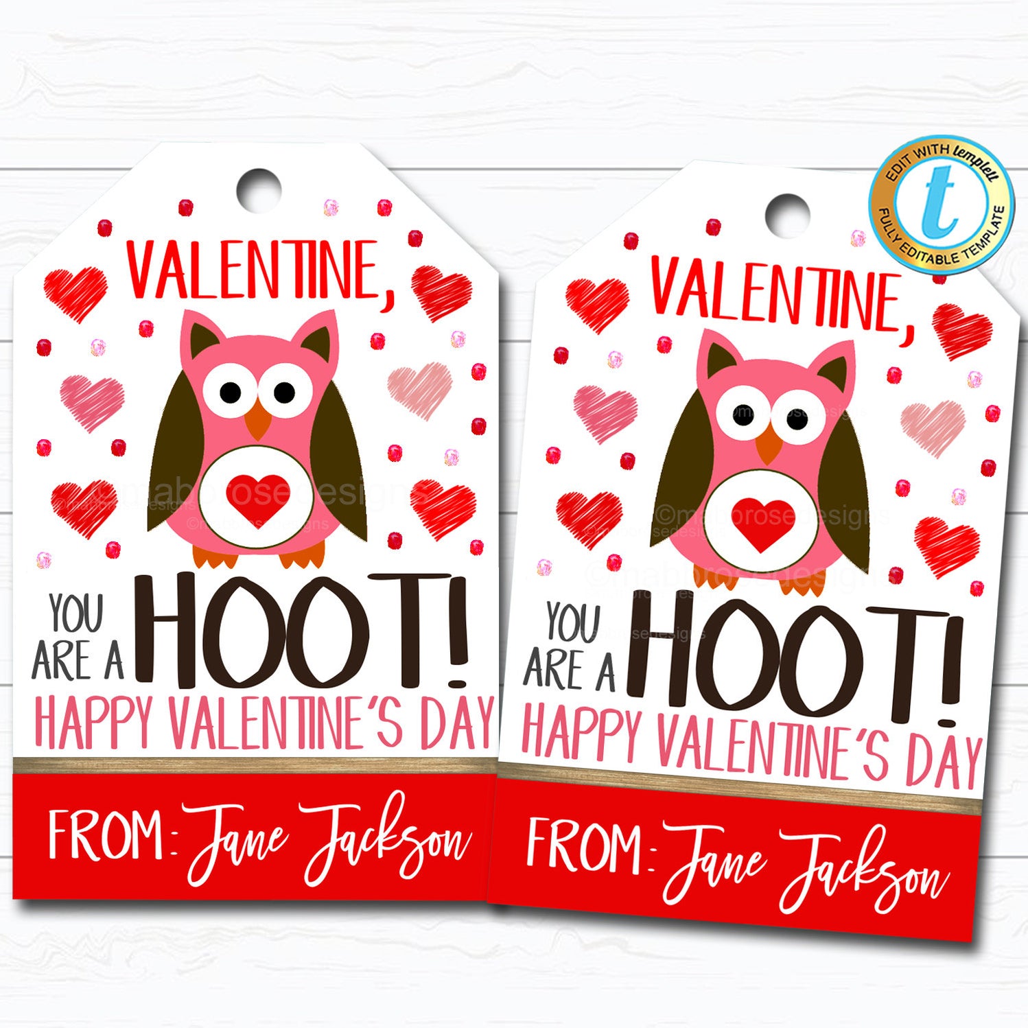 Valentine's Day Owl Gift Tags | TidyLady Printables