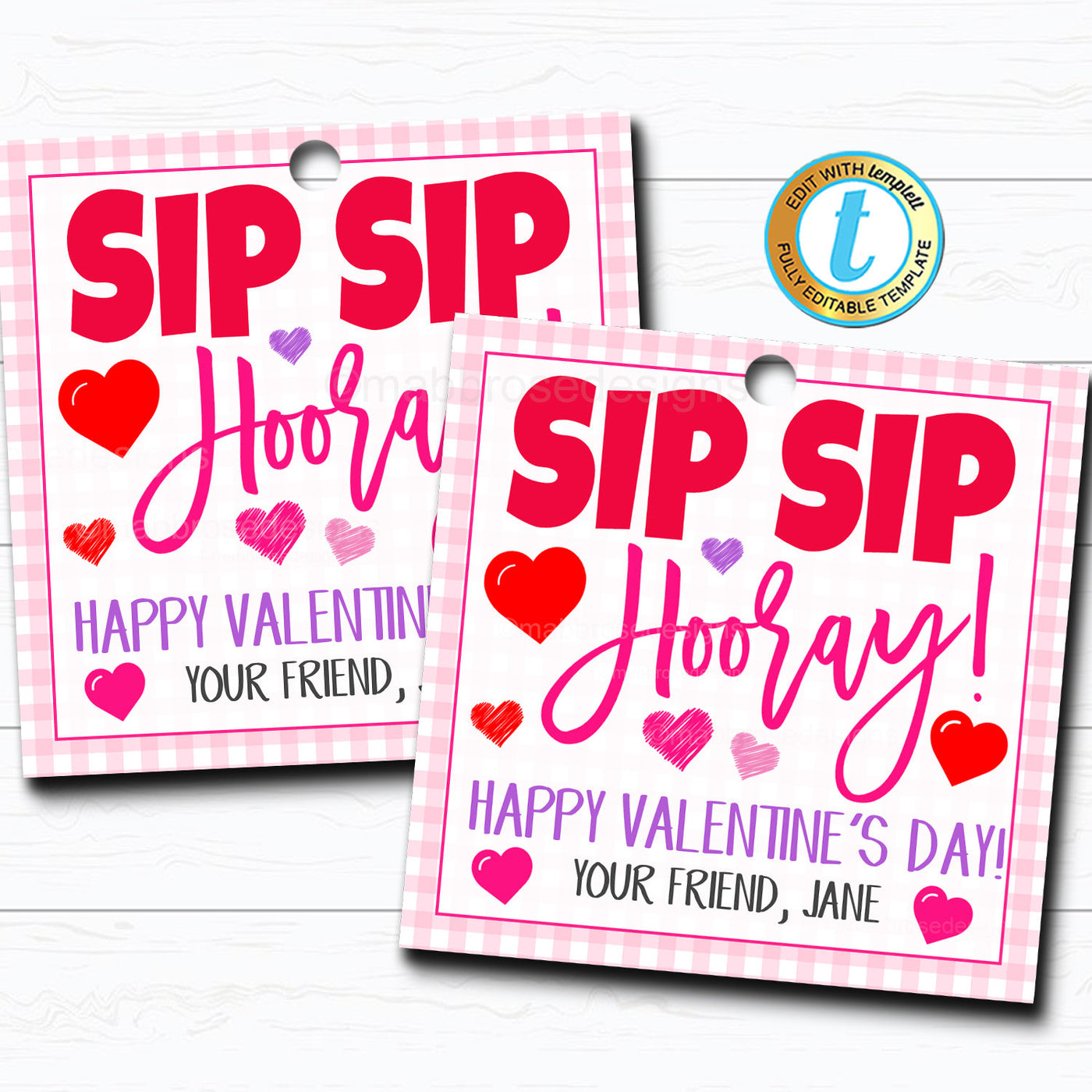 Juice box Valentine's Day Gift Tag | TidyLady Printables