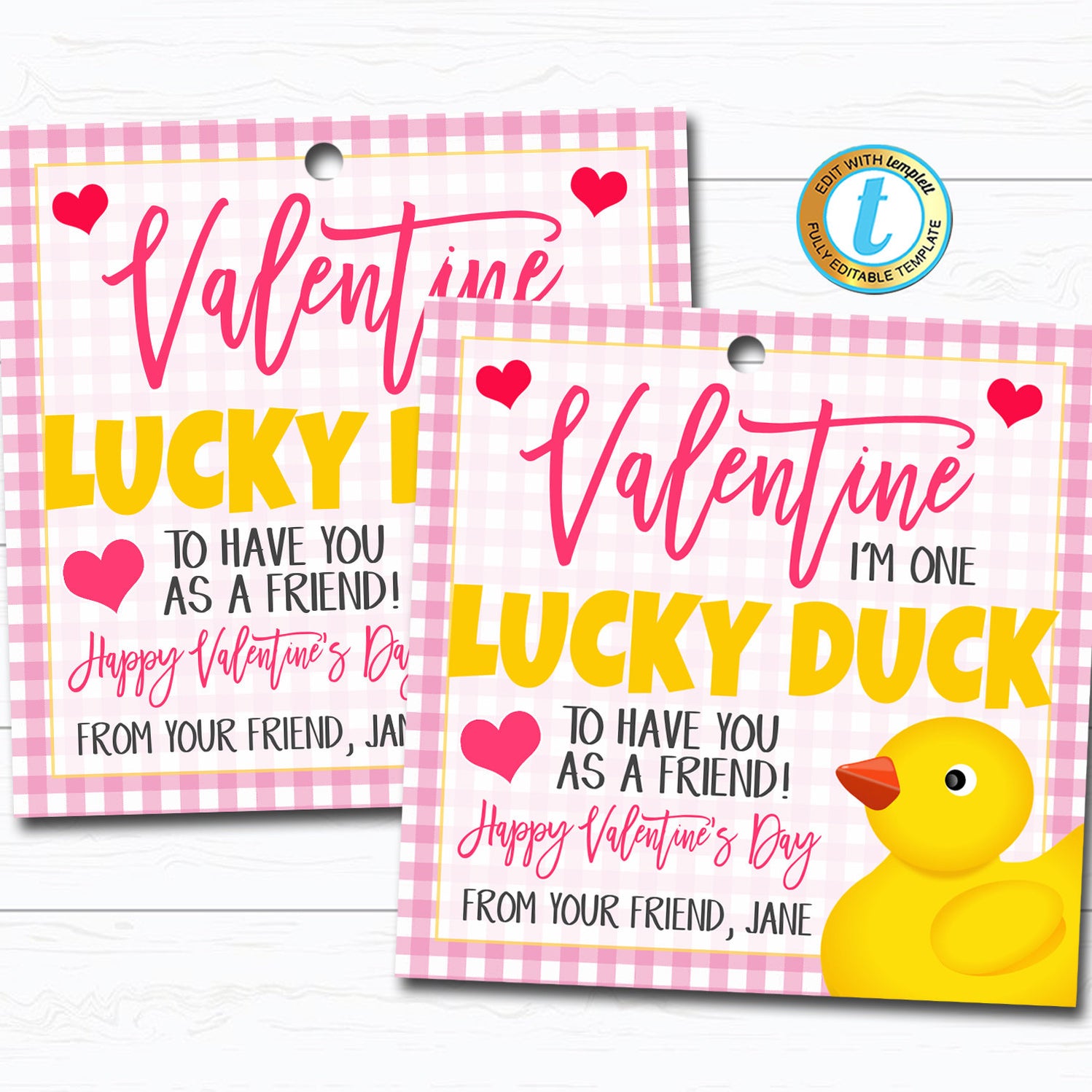 Valentine's Day Lucky Duck Gift Tags | TidyLady Printables
