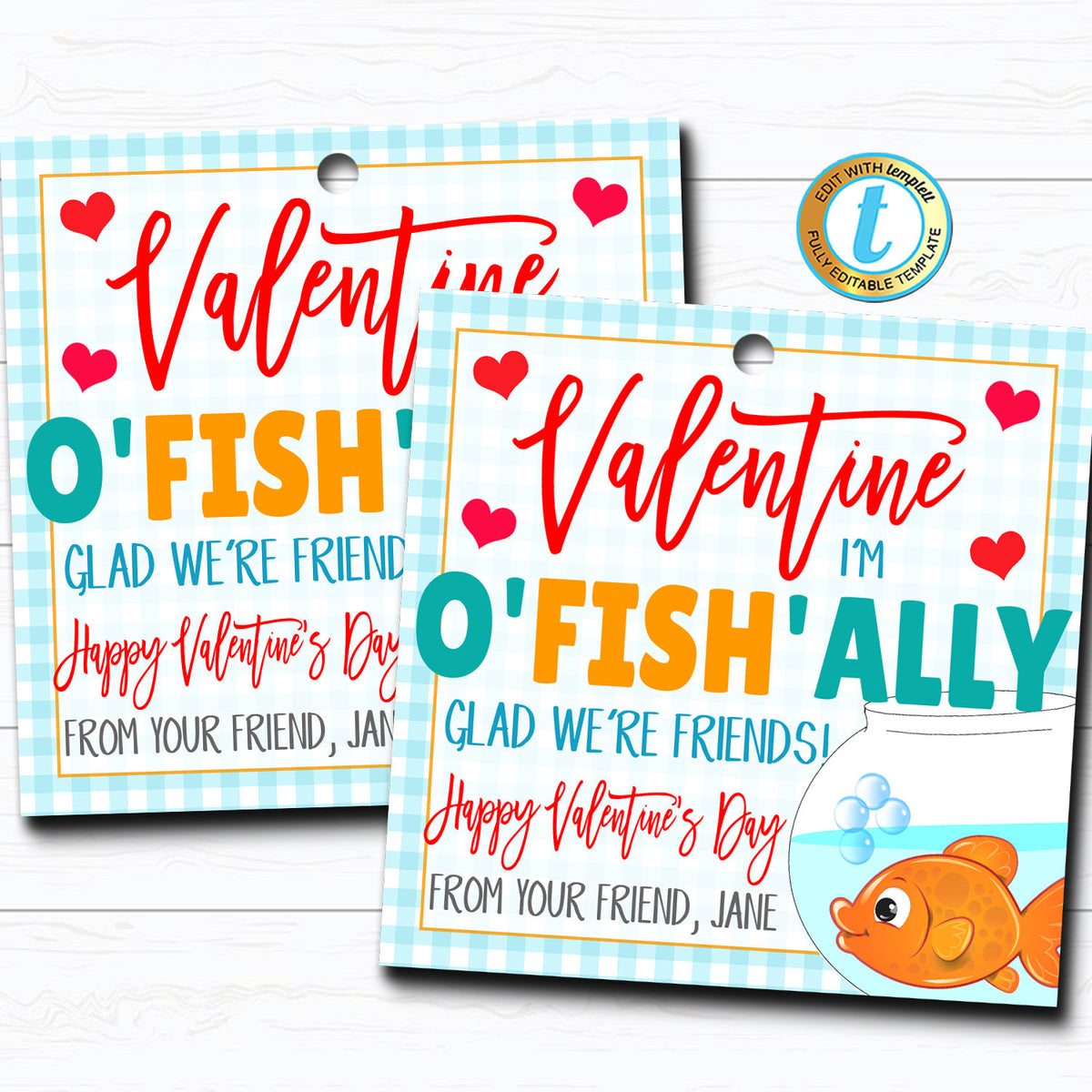 Valentine's Day Goldfish Gift Tags | TidyLady Printables