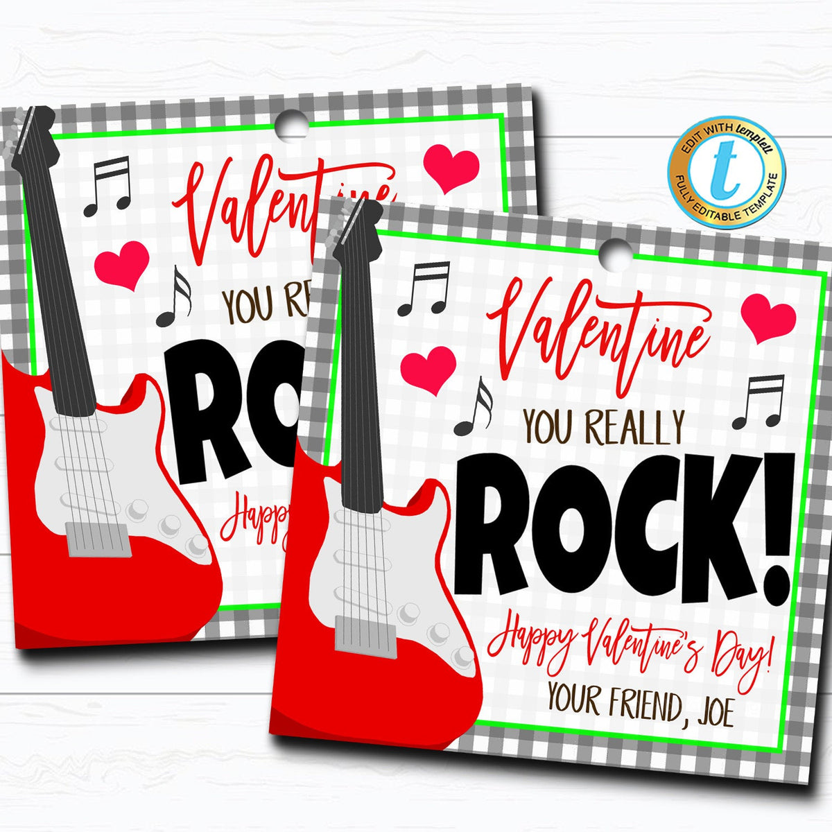 Valentine You Rock Gift Tags | TidyLady Printables