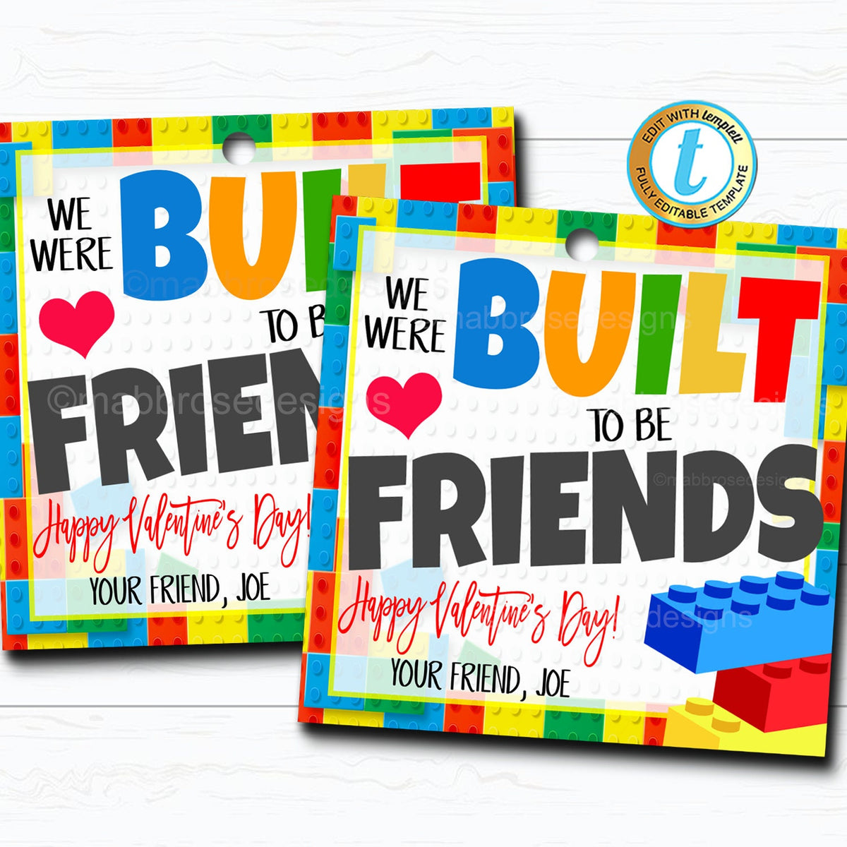 Valentine Gift Tags | Built to Be Friends Valentine Tag — TidyLady ...