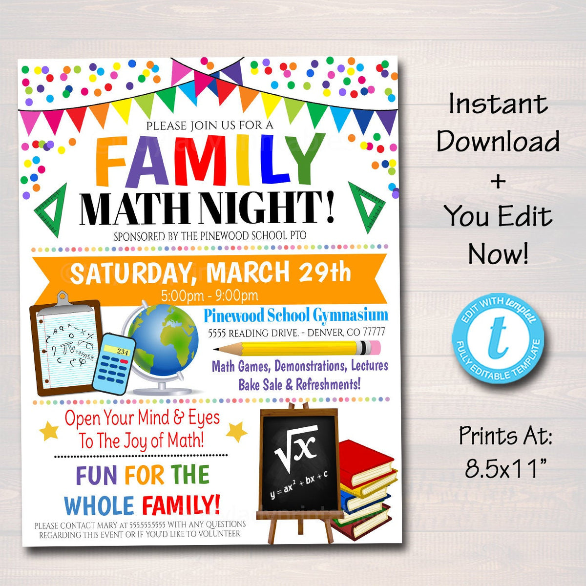 Family Math Night Flyer - TidyLady Printables