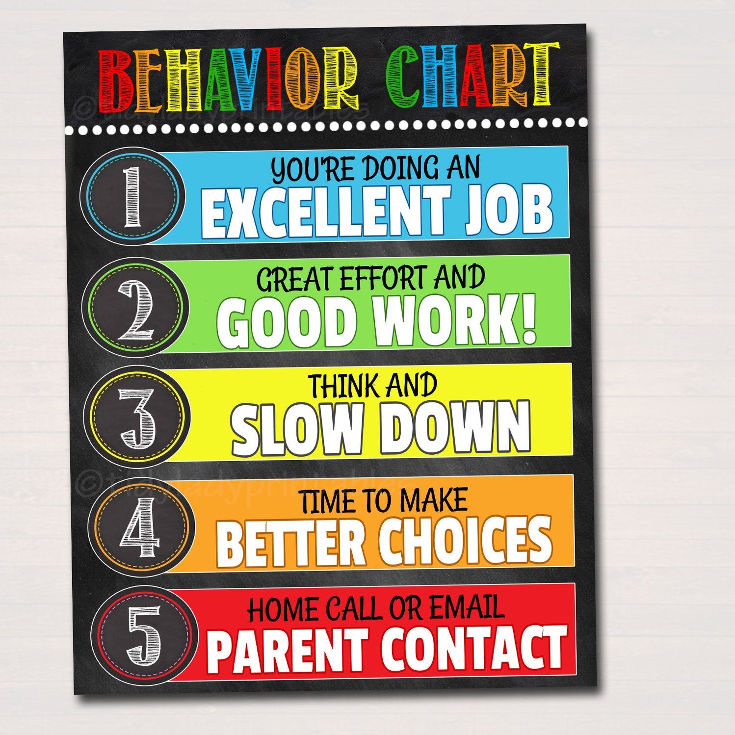 Classroom Behavior Chart | TidyLady Printables