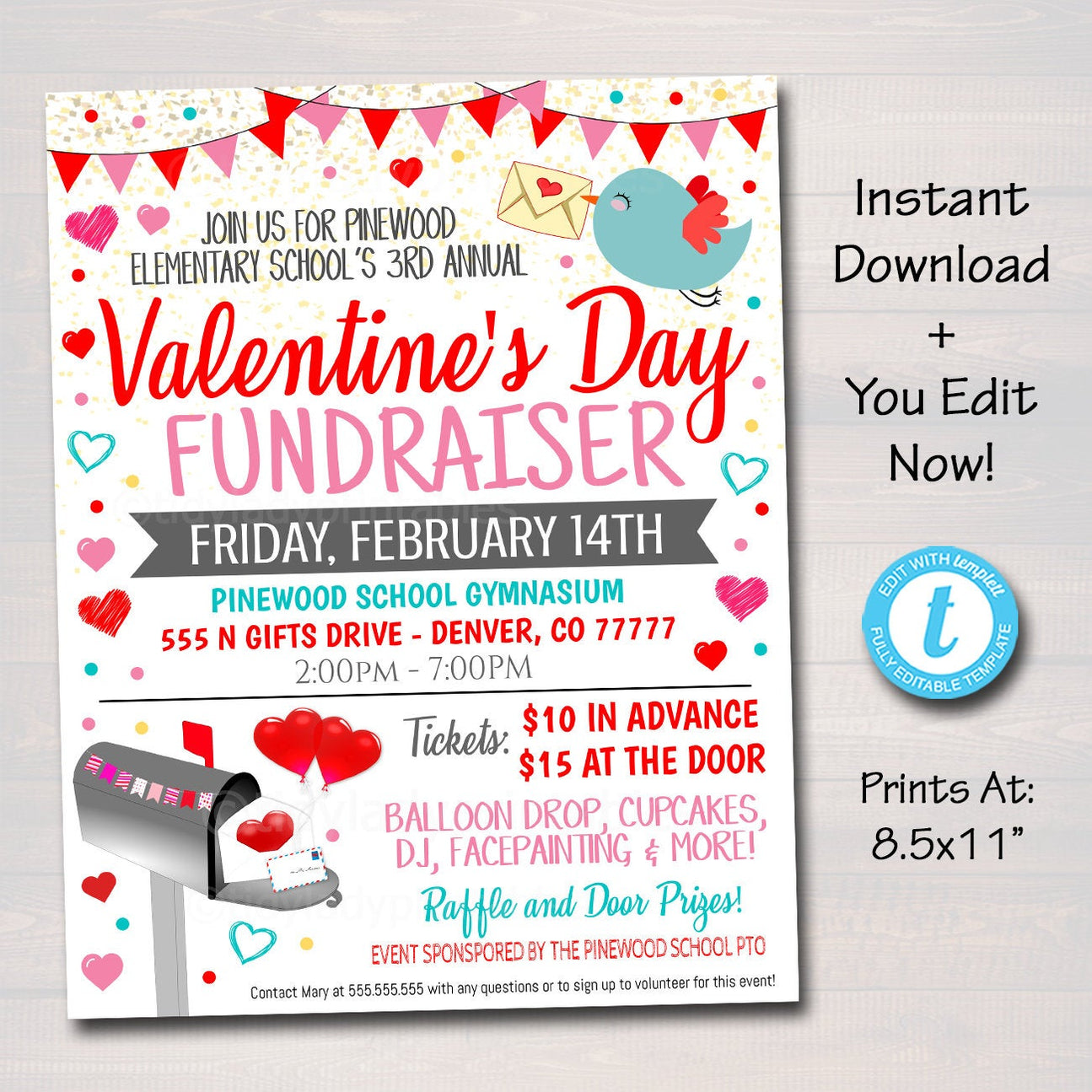 Valentine's Day Fundraiser Flyer | TidyLady Printables