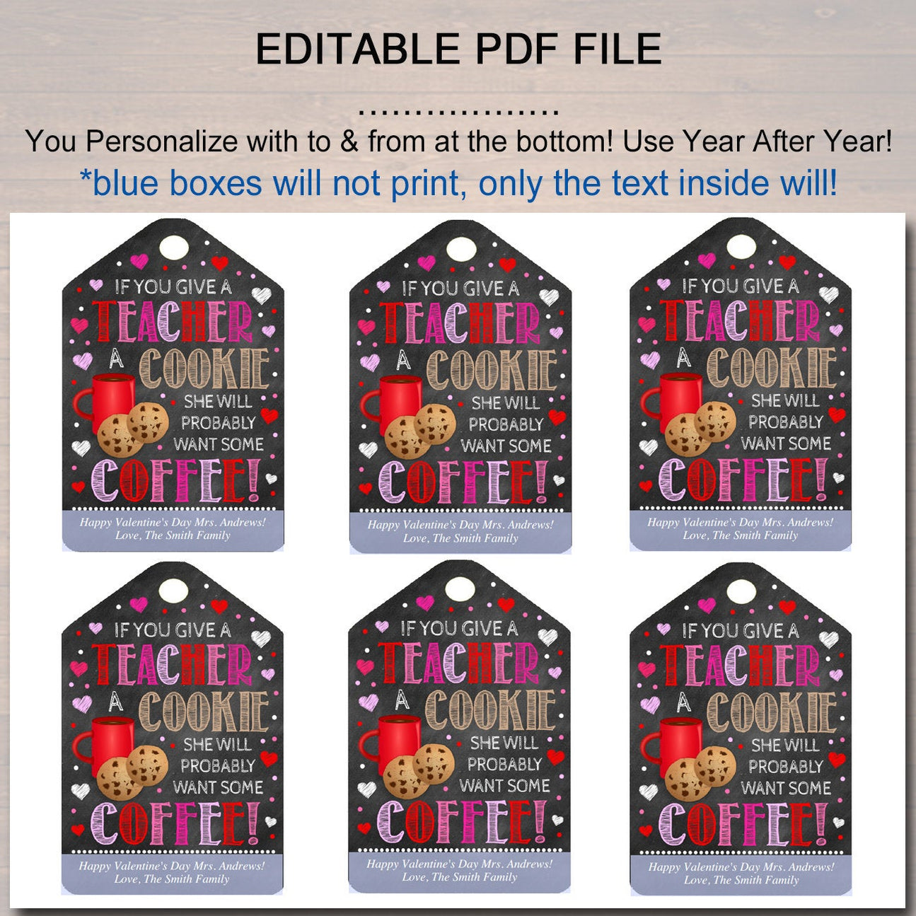 Teacher Valentine's Day Favor Tags | TidyLady Printables