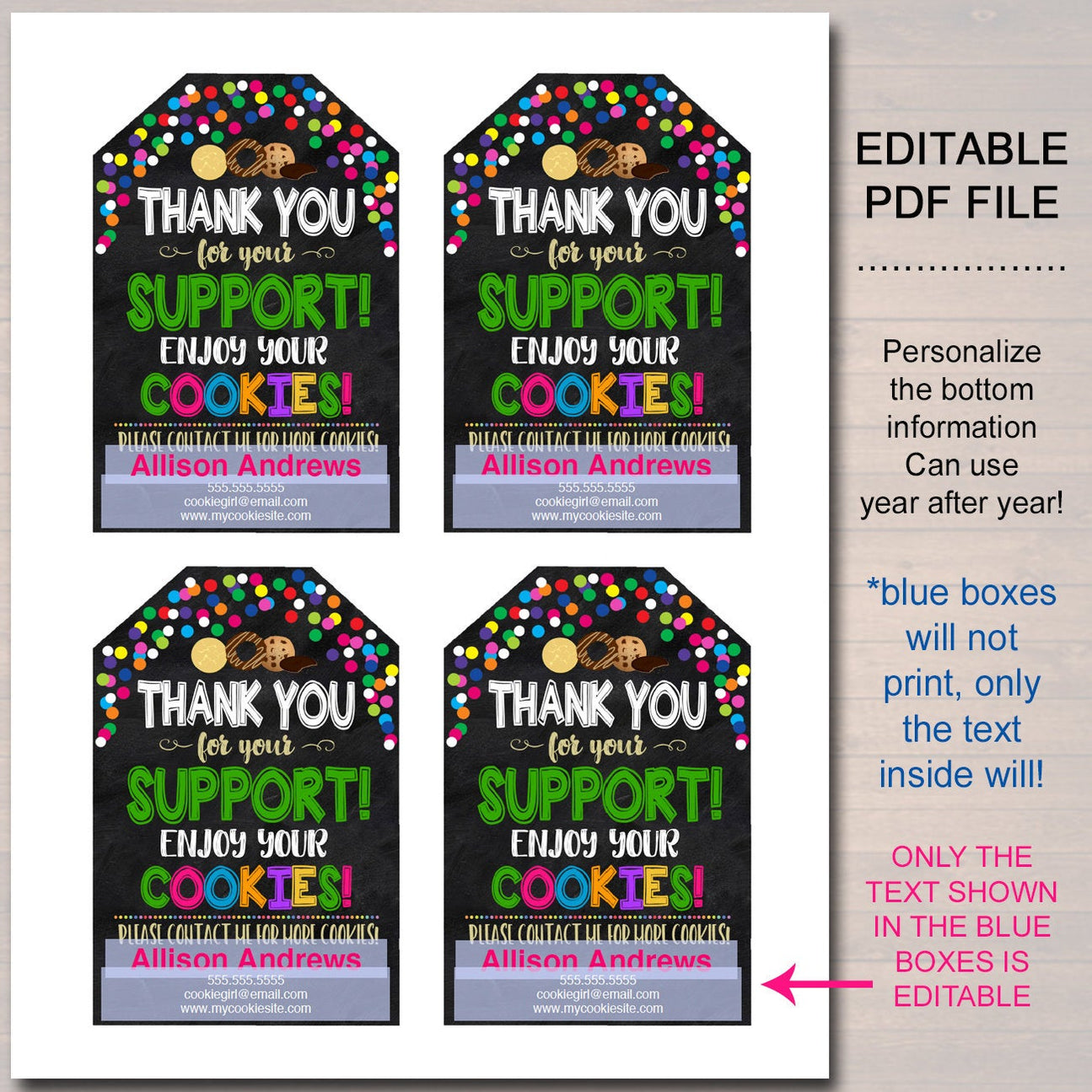 Cookie Thank You Gift Tag | TidyLady Printables