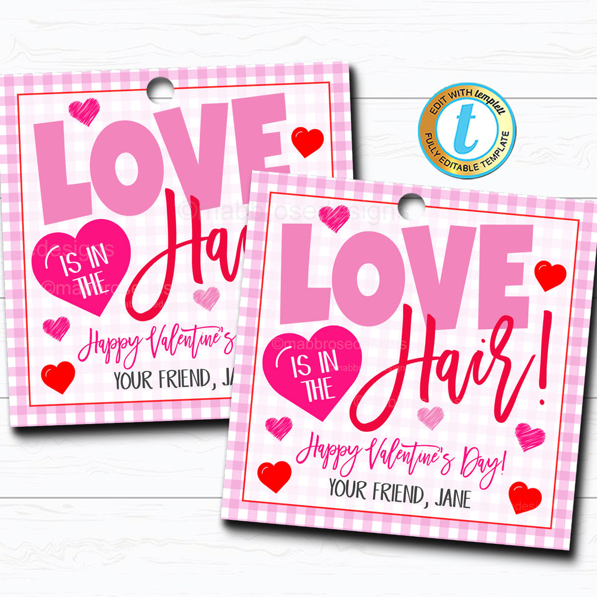 Hair Tie Valentine's Day Gift Tag | TidyLady Printables