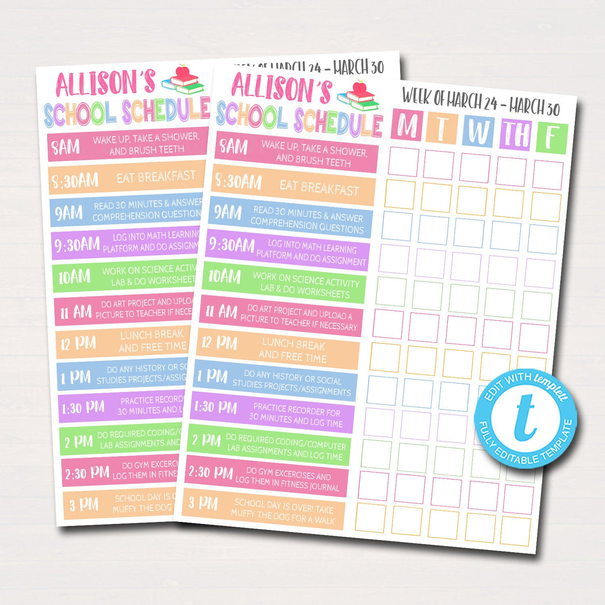 Kids Student Calendar Planner | TidyLady Printables