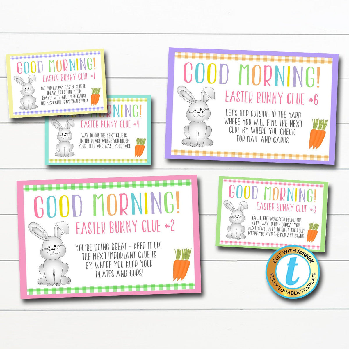 Easter Bunny Scavenger Hunt Game Printable Clue Cards — TidyLady Printables
