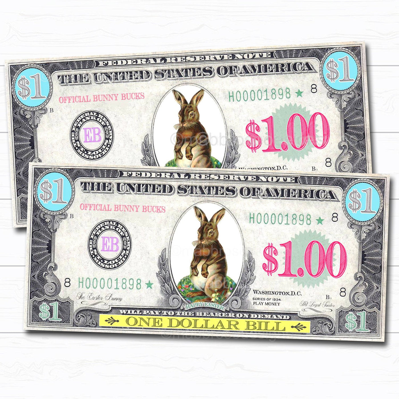 Printable Easter Bunny Play Money | TidyLady Printables