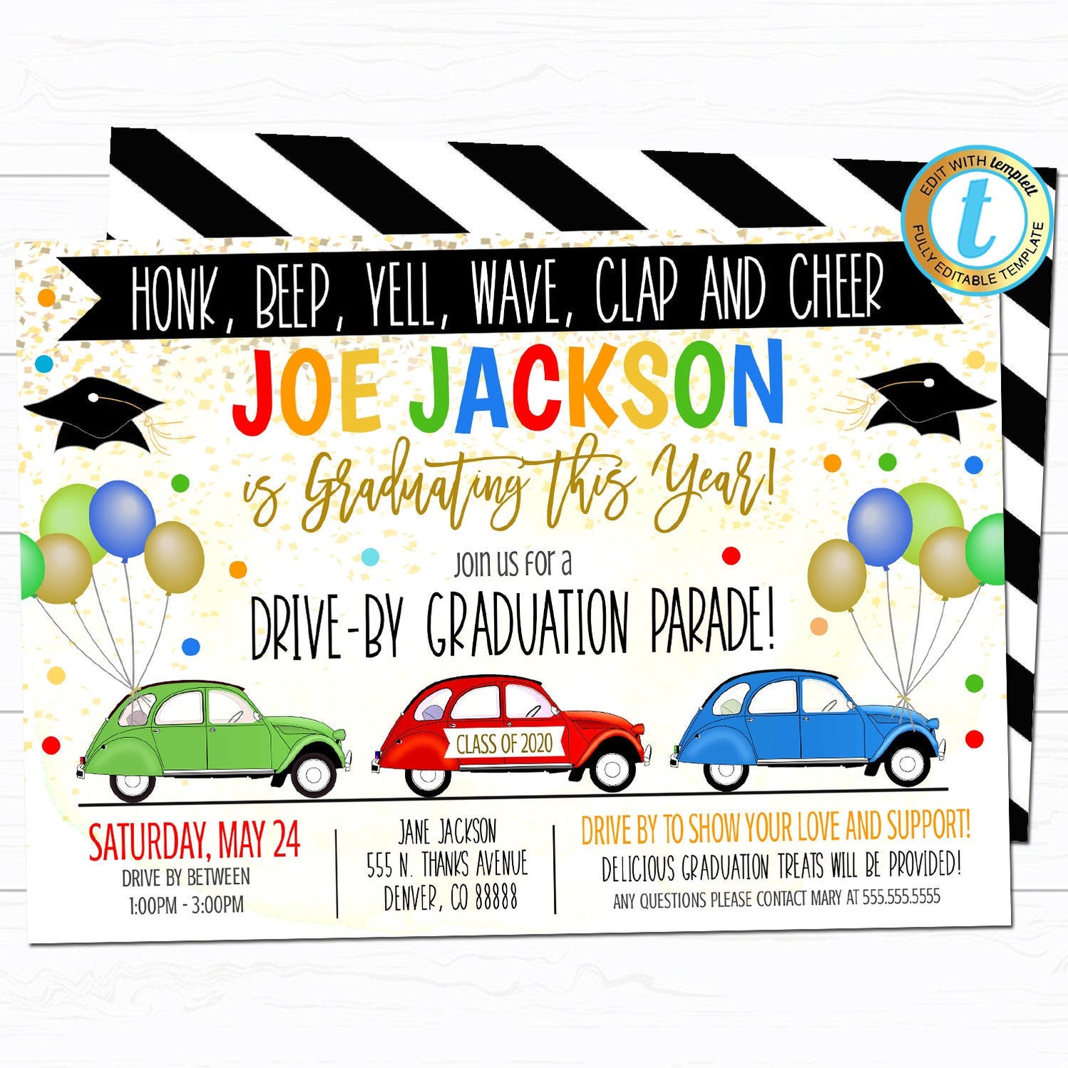 Drive By Graduation Parade Invite | TidyLady Printables