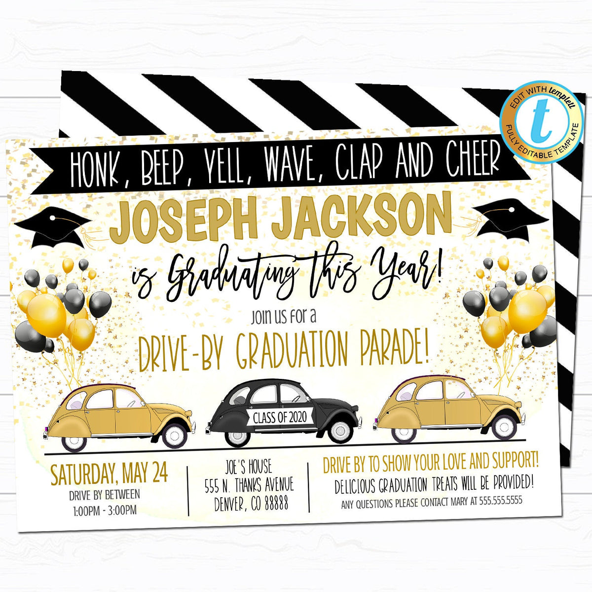 Drive By Graduation Parade Invite | TidyLady Printables