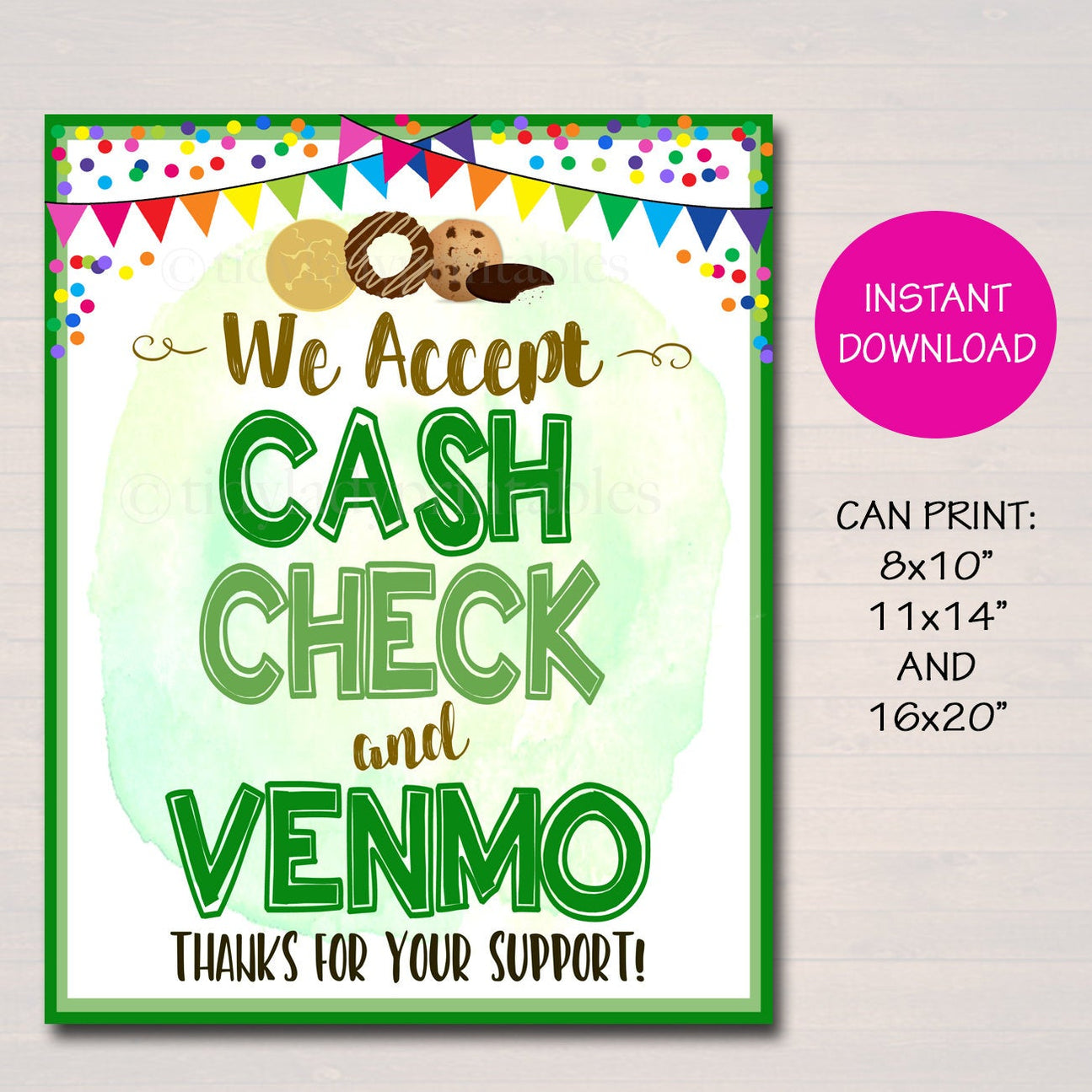 Cookie Booth Payment Sign | TidyLady Printables