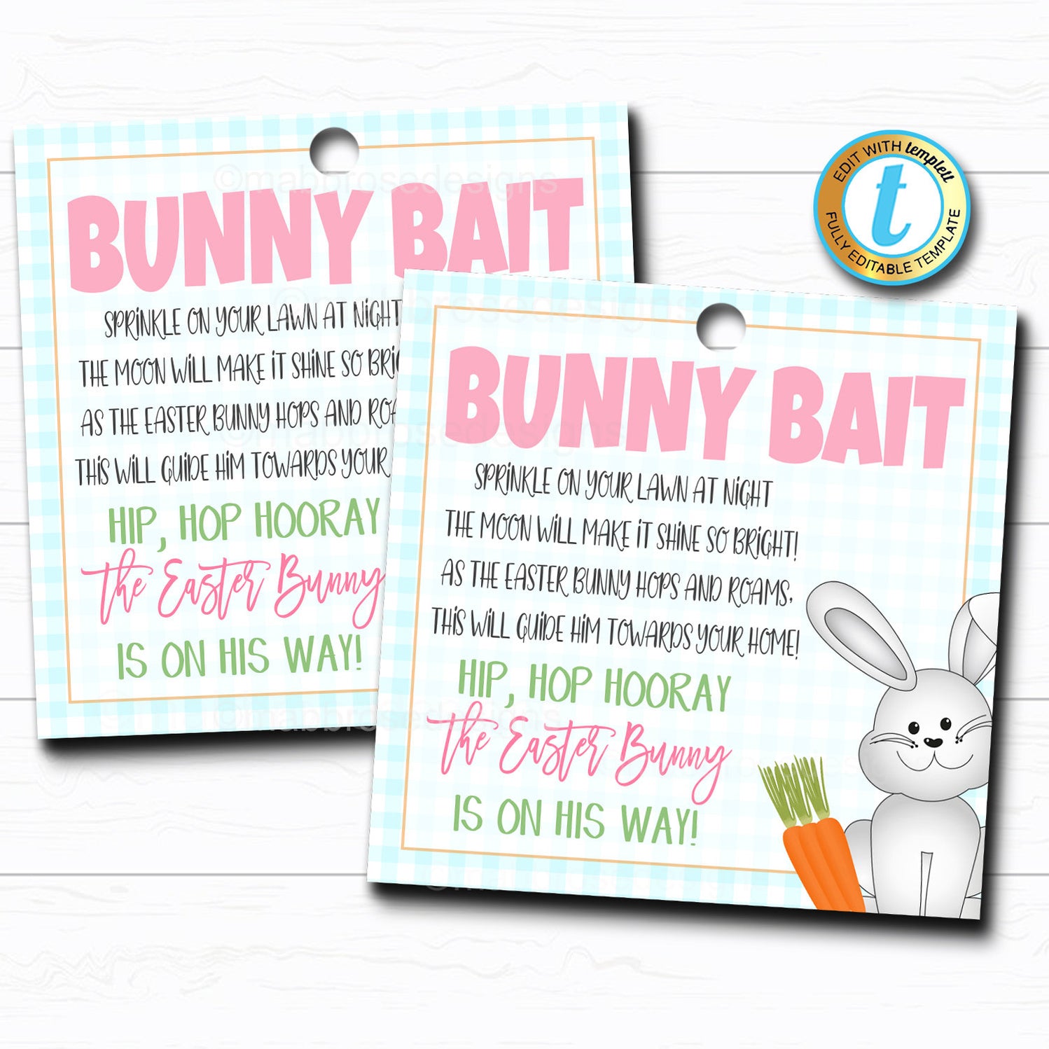 Easter Bunny Bait Favor Gift Tags | TidyLady Printables