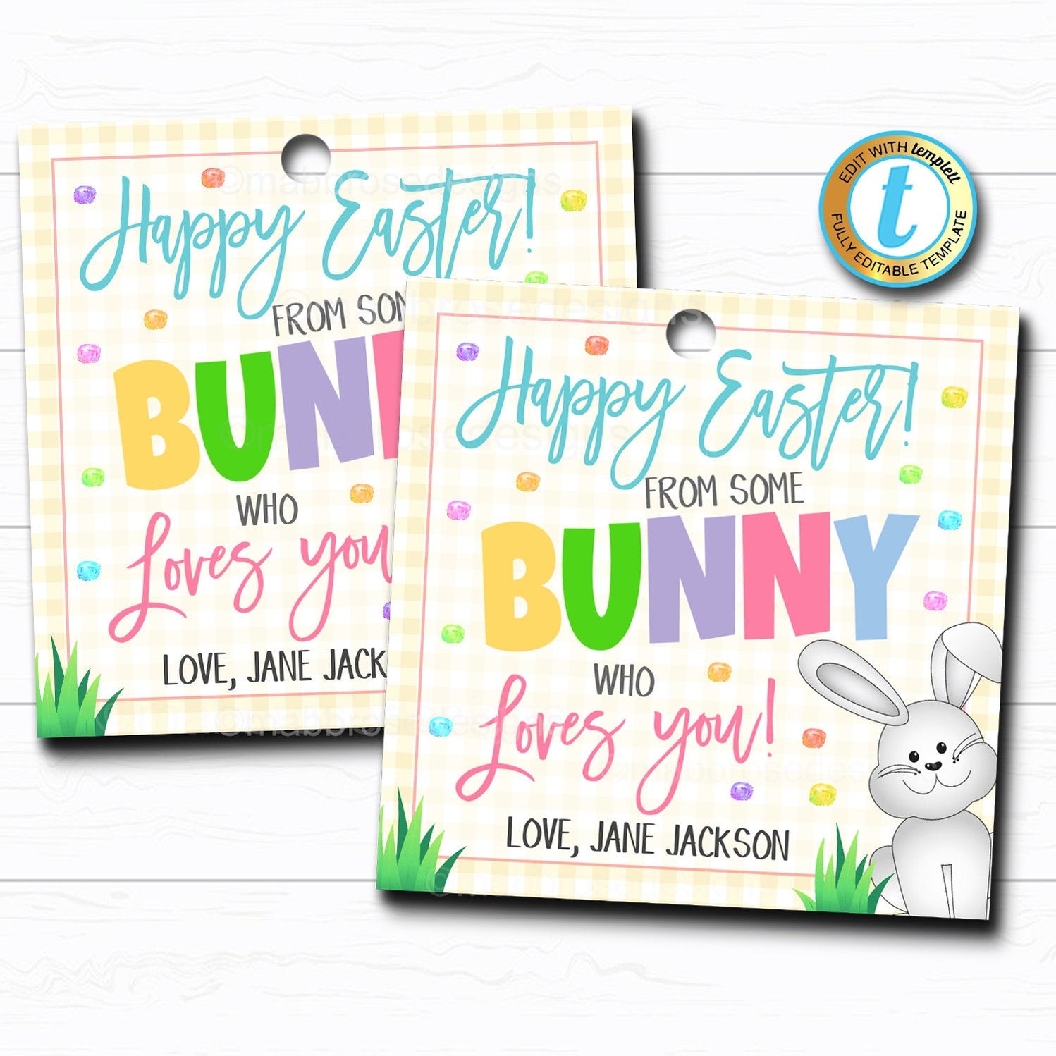 Easter Bunny Printable Gift Tags "Some Bunny Loves You" — TidyLady ...