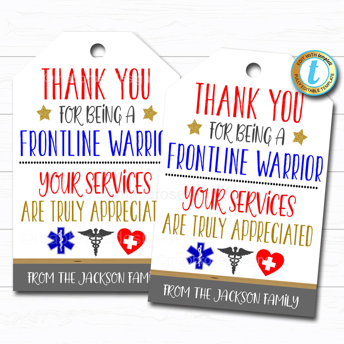 Frontline Worker Appreciation Gift Tag | TidyLady Printables