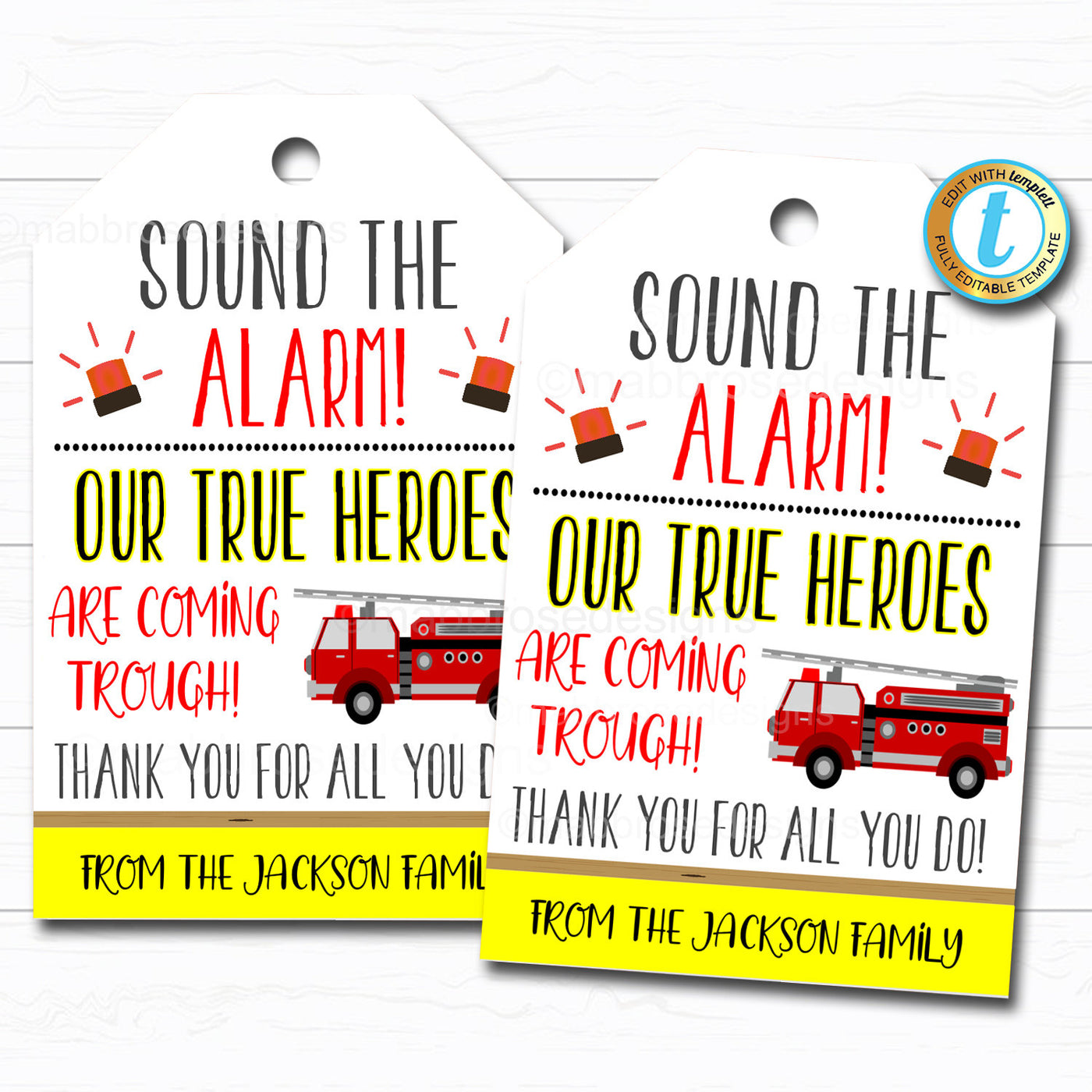 Firefighter Appreciation Gift Tag | TidyLady Printables