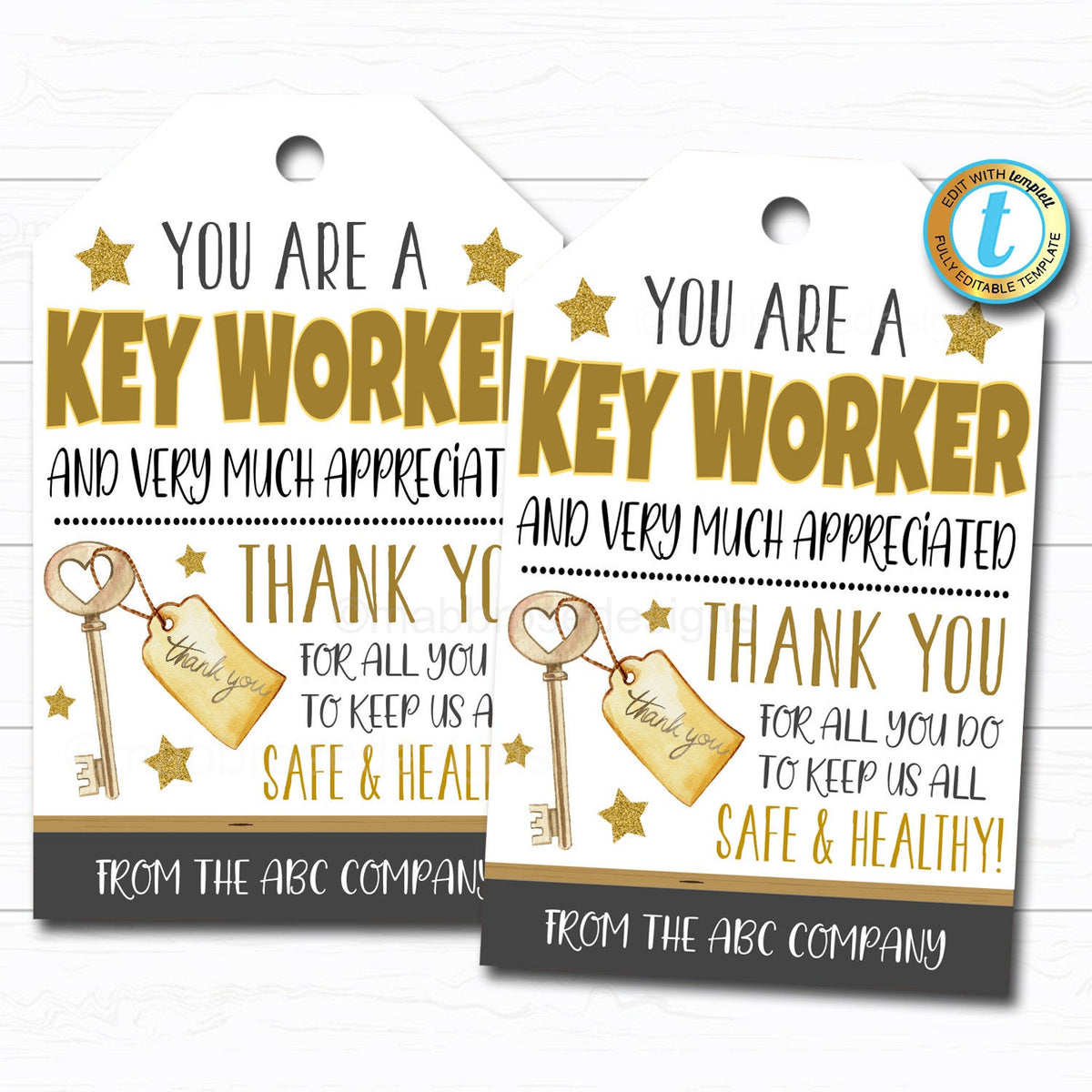 Key Frontline Workers Appreciation Printable Gift Tag — TidyLady Printables