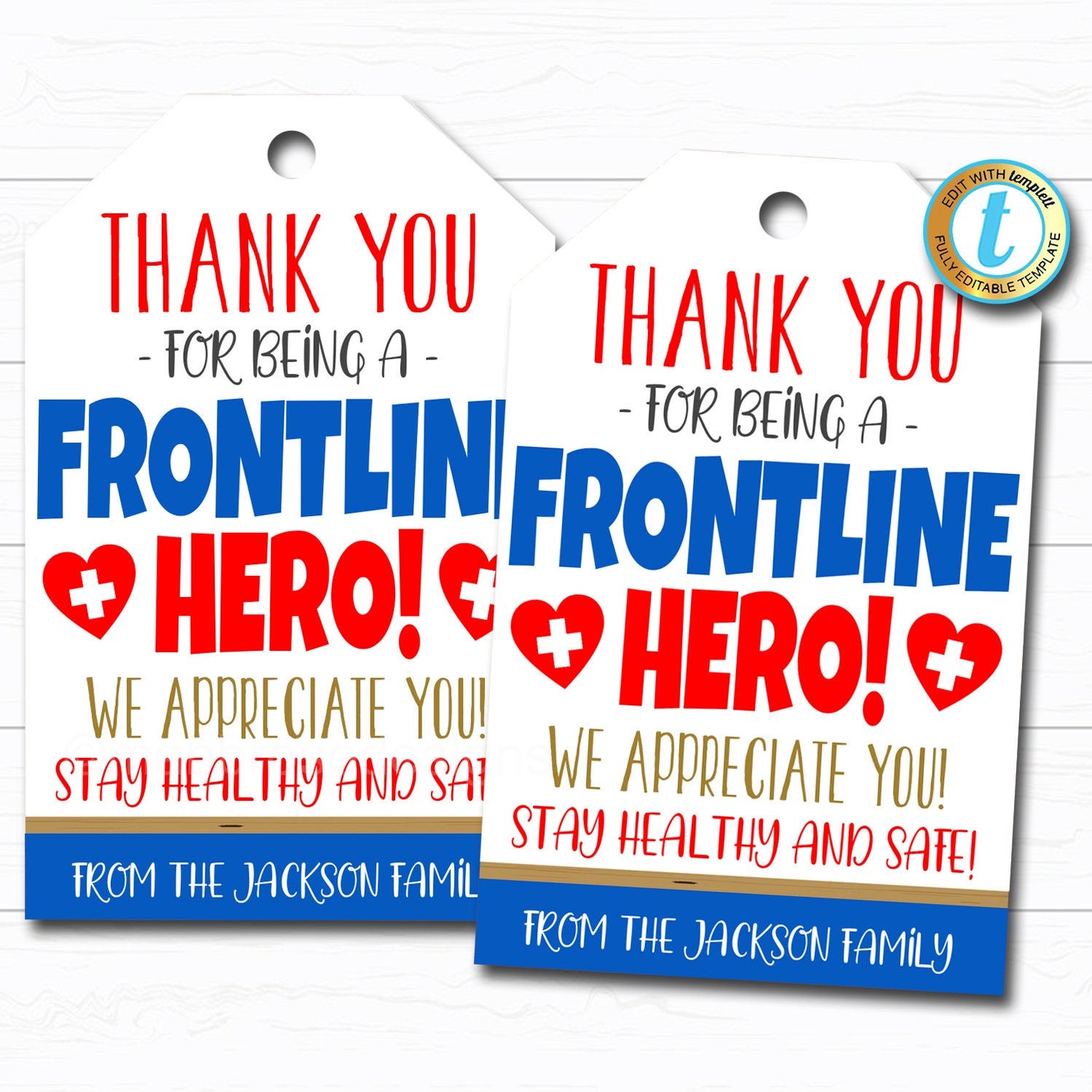 Frontline Workers Appreciation Tag | TidyLady Printables