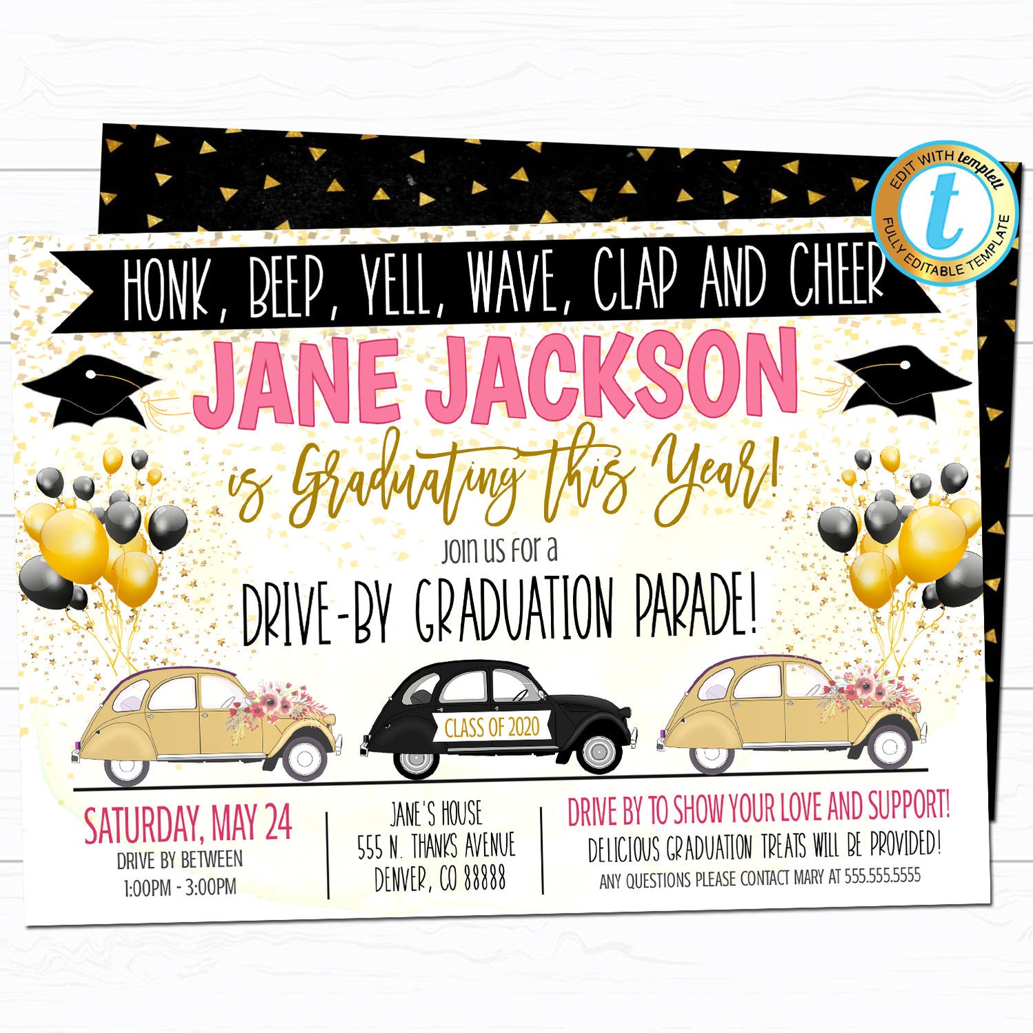 Drive By Graduation Parade Invite | TidyLady Printables