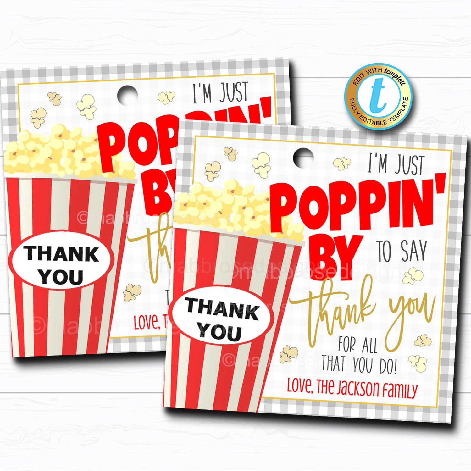 Popcorn Gift Tag | TidyLady Printables